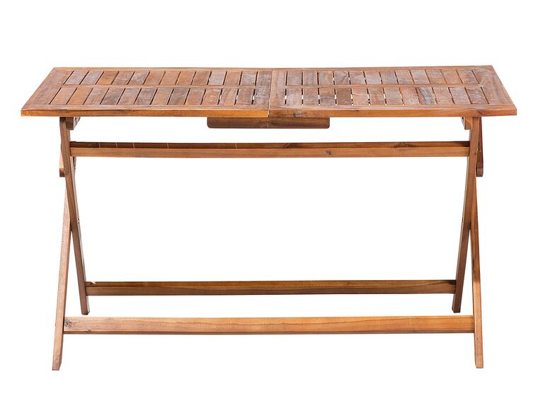 Folding Garden Table Acacia Wood 140 x 75 cm CENTO | Beliani.co.uk