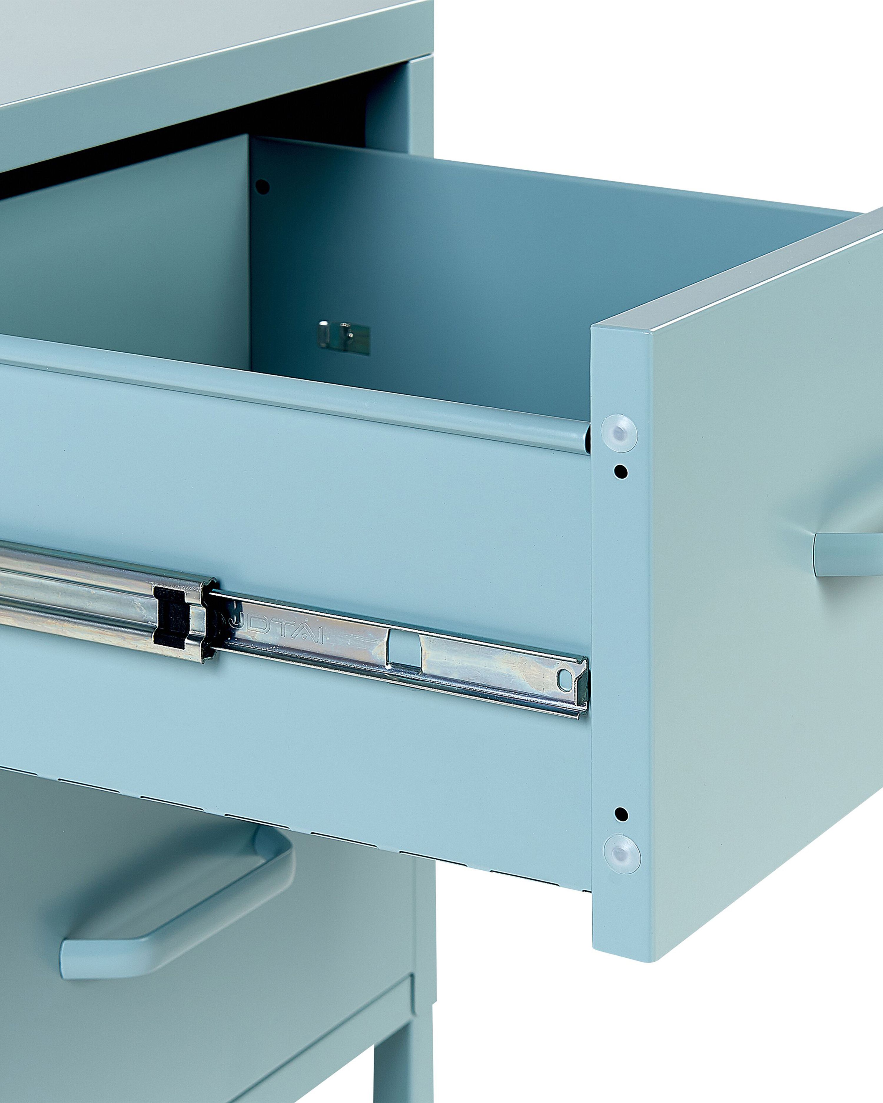 Sengebord metal 2 skuffer lyseblå MALAVI | Beliani.dk