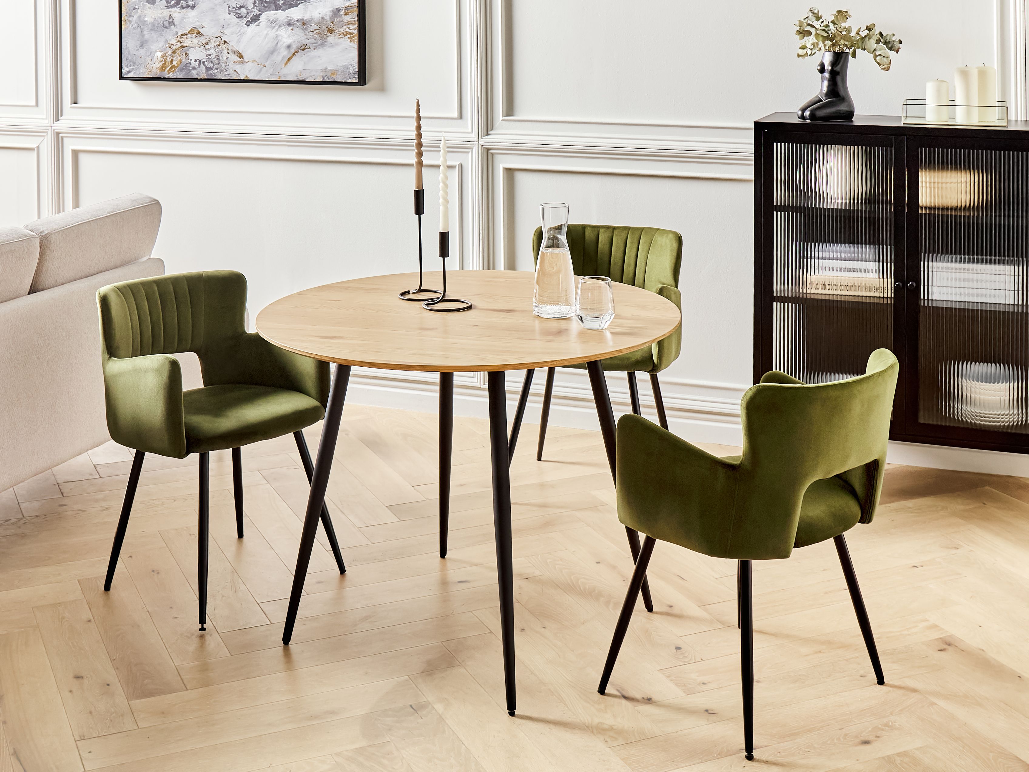 Round Dining Table ⌀ 100 cm Light Wood BJORKA | Beliani.co.uk
