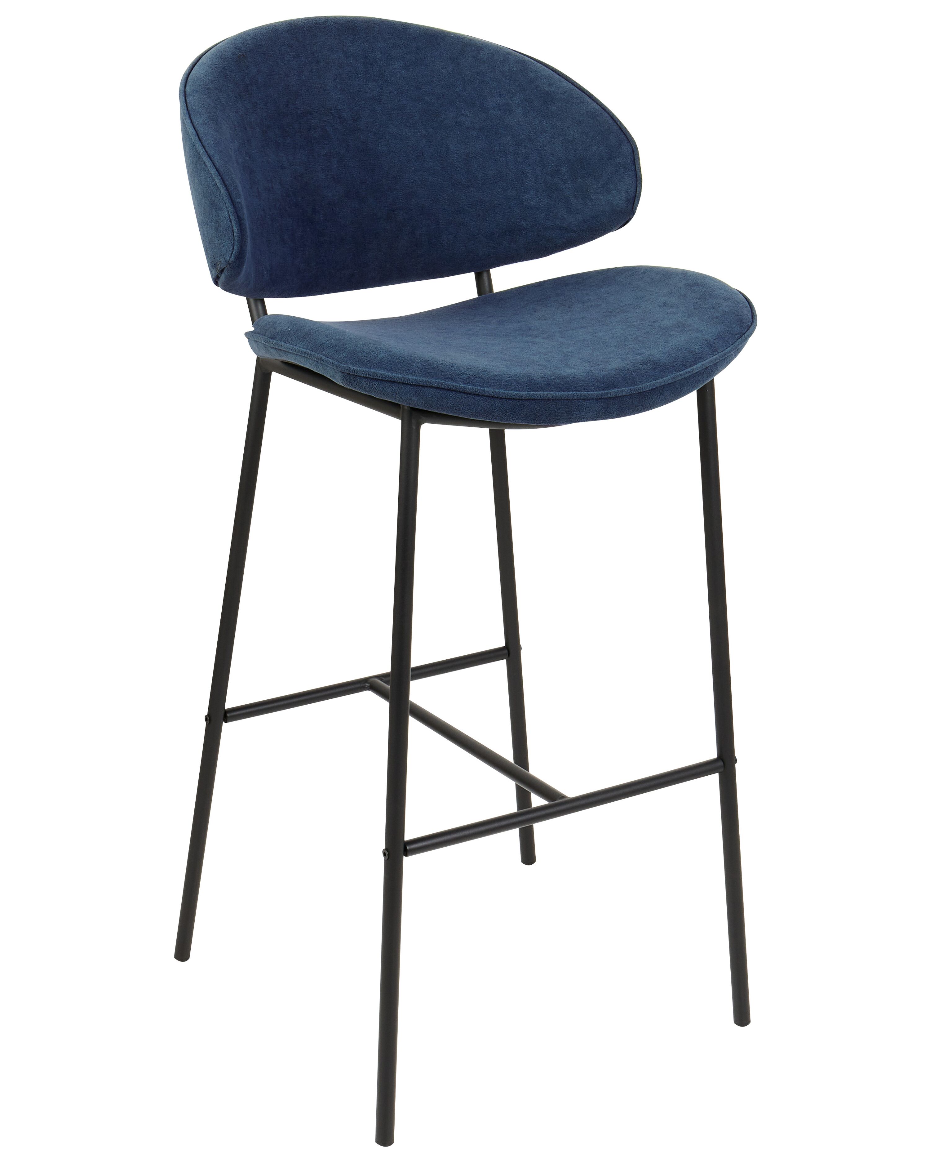Barkruk set van 2 stof donkerblauw KIANA | Beliani.nl