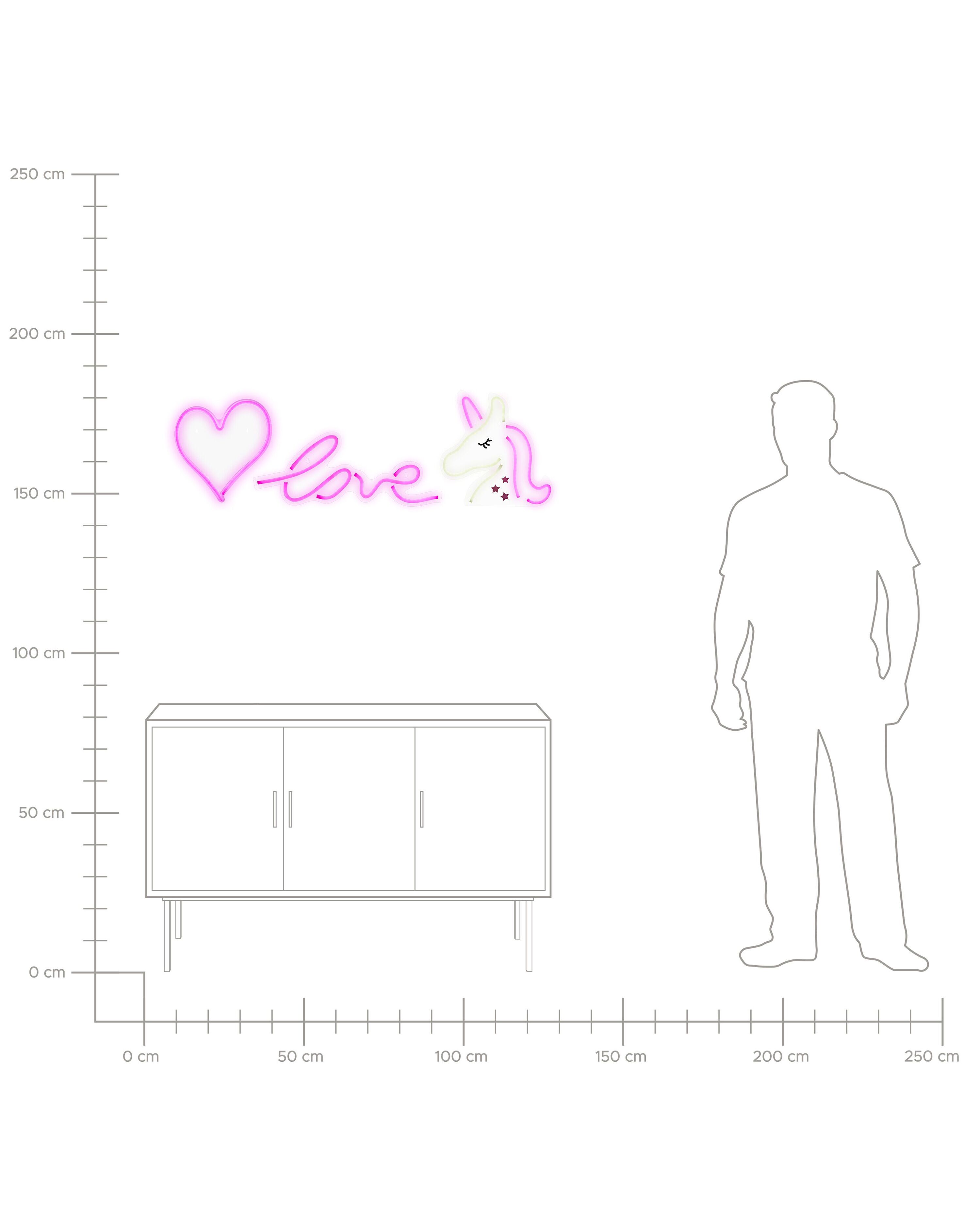 Set of 3 Neon LED Wall Signs Pink SUSIE | Beliani.co.uk