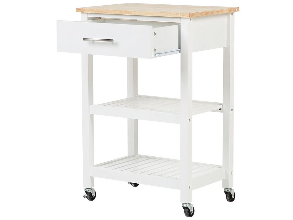 Trillebord hvit/lyst tre HIUMA | Beliani.no