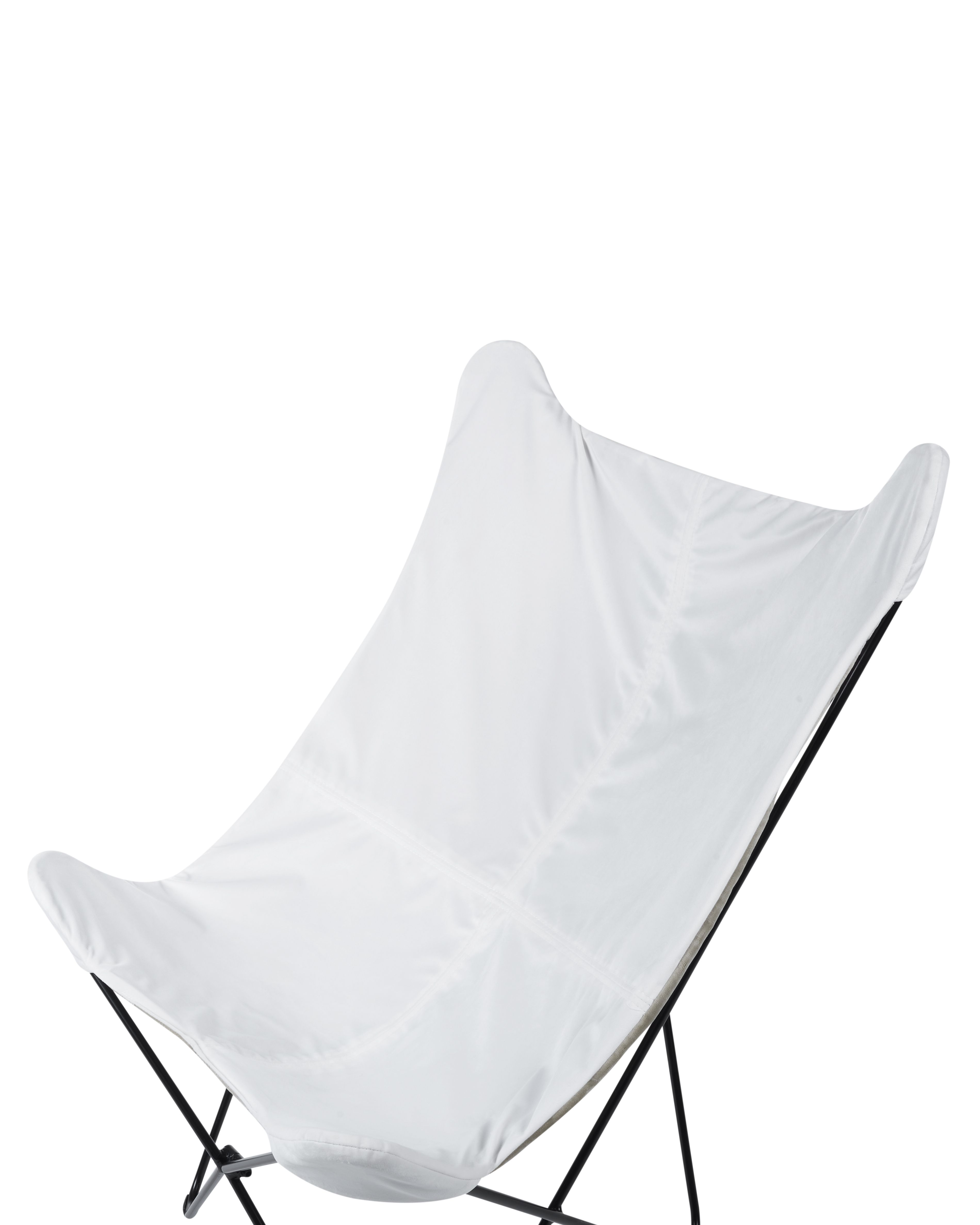 Flagermusstol hvid velour NYBRO | Beliani.dk