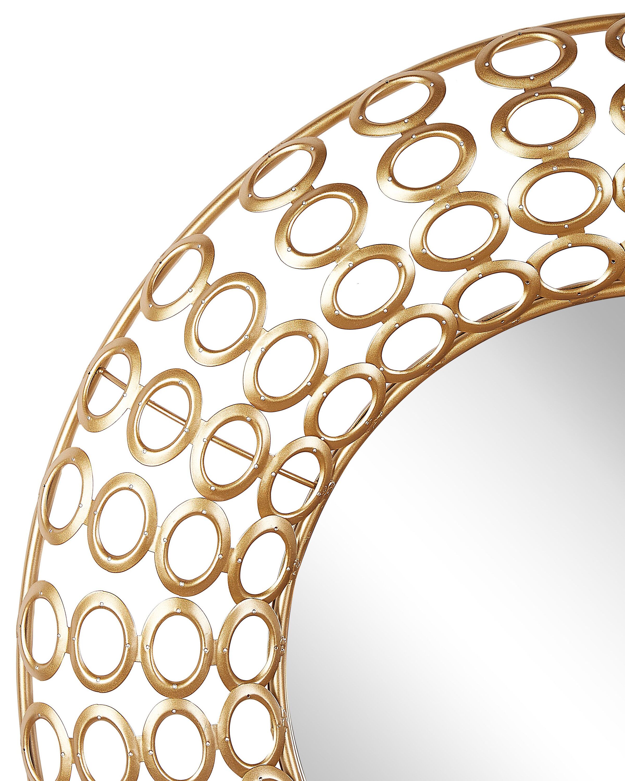 Round Steel Wall Mirror ⌀ 80 cm Gold BOURDON | Beliani.de