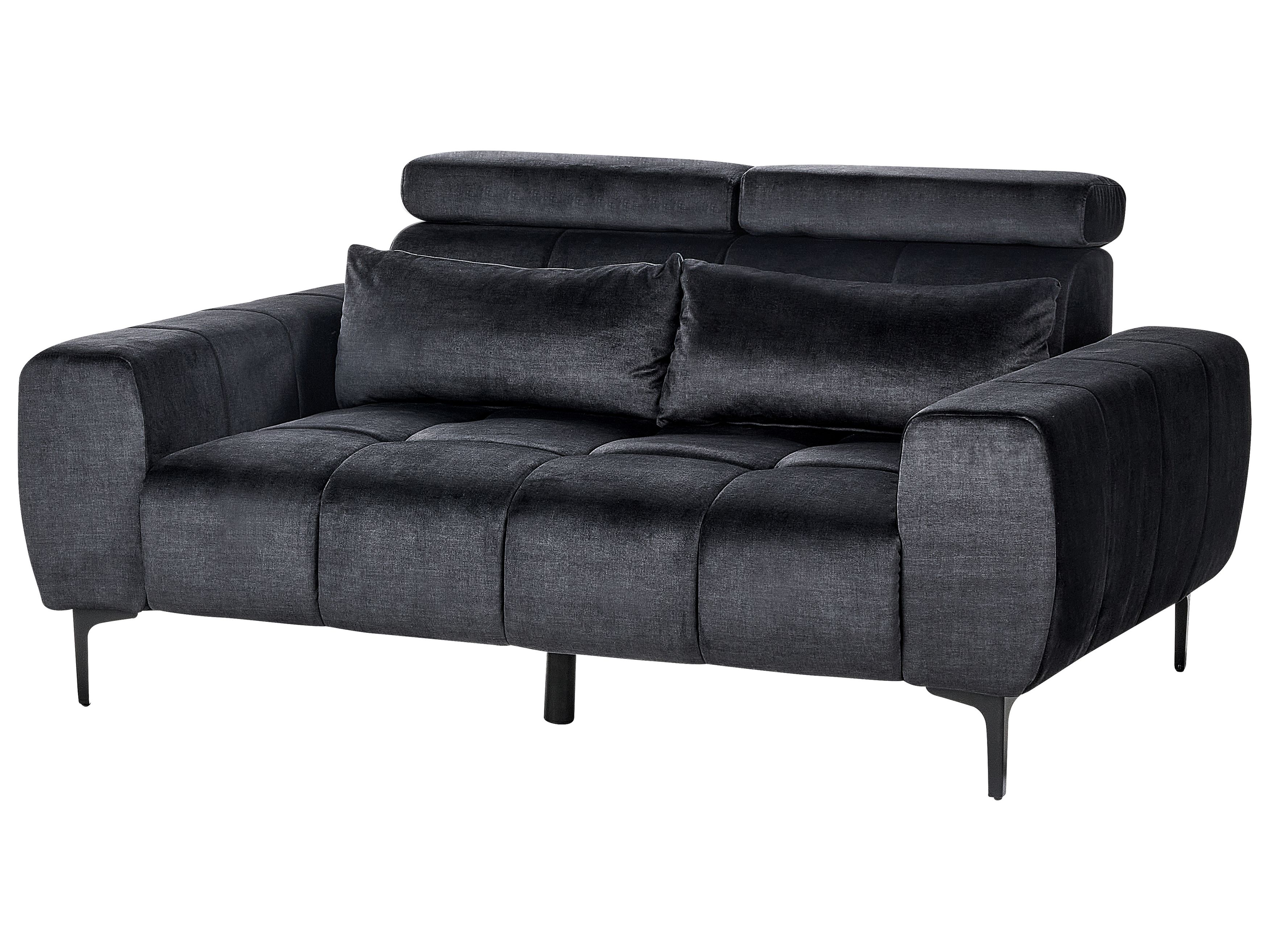 2-Sitzer Sofa Samtstoff schwarz VEGAMO | Beliani.de