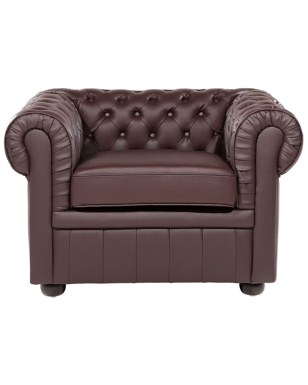 Armchair CHESTERFIELD Leather Brown Beliani
