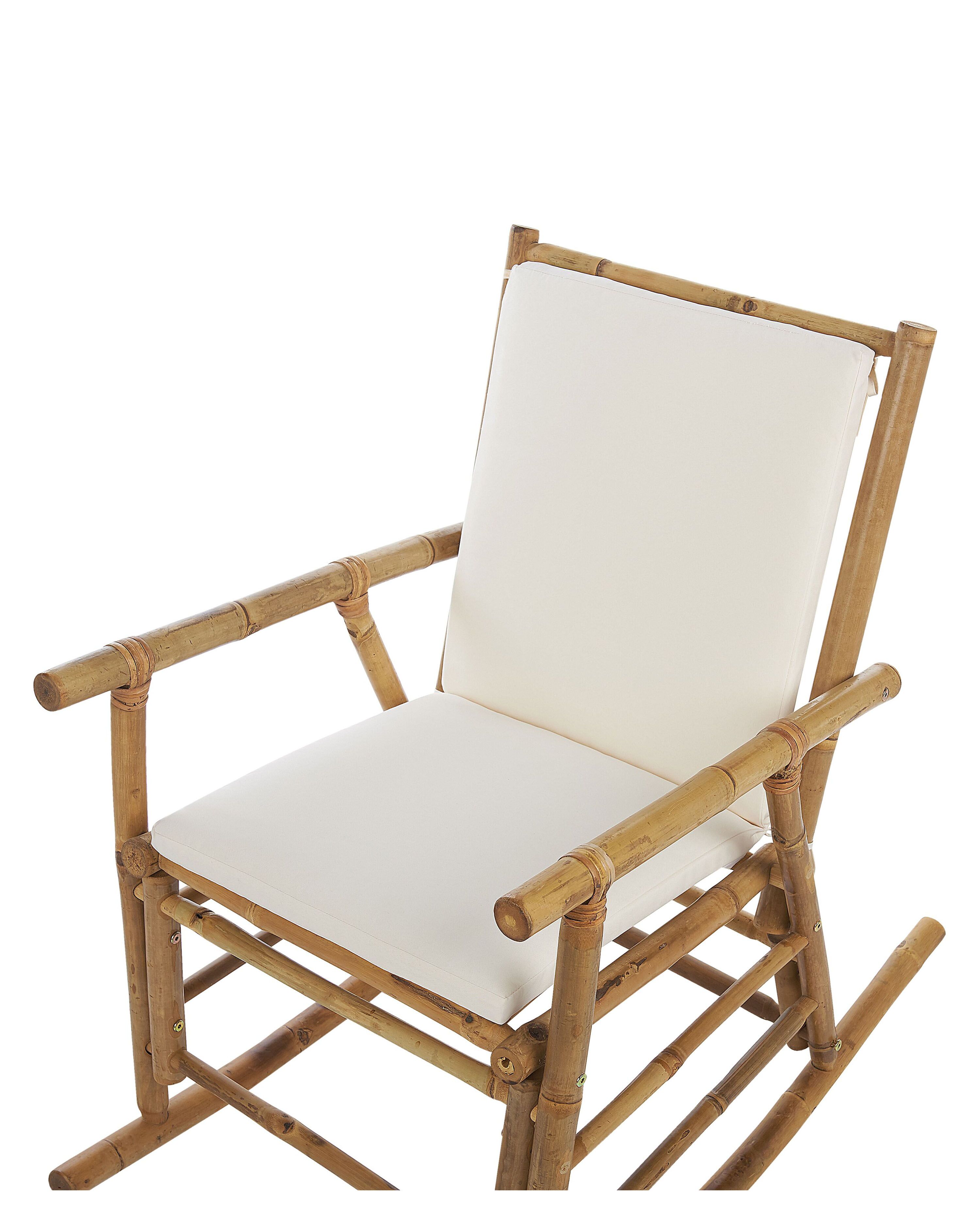 Garden Rocking Chair FRIGOLE Bamboo Wood Brown | Beliani.co.uk