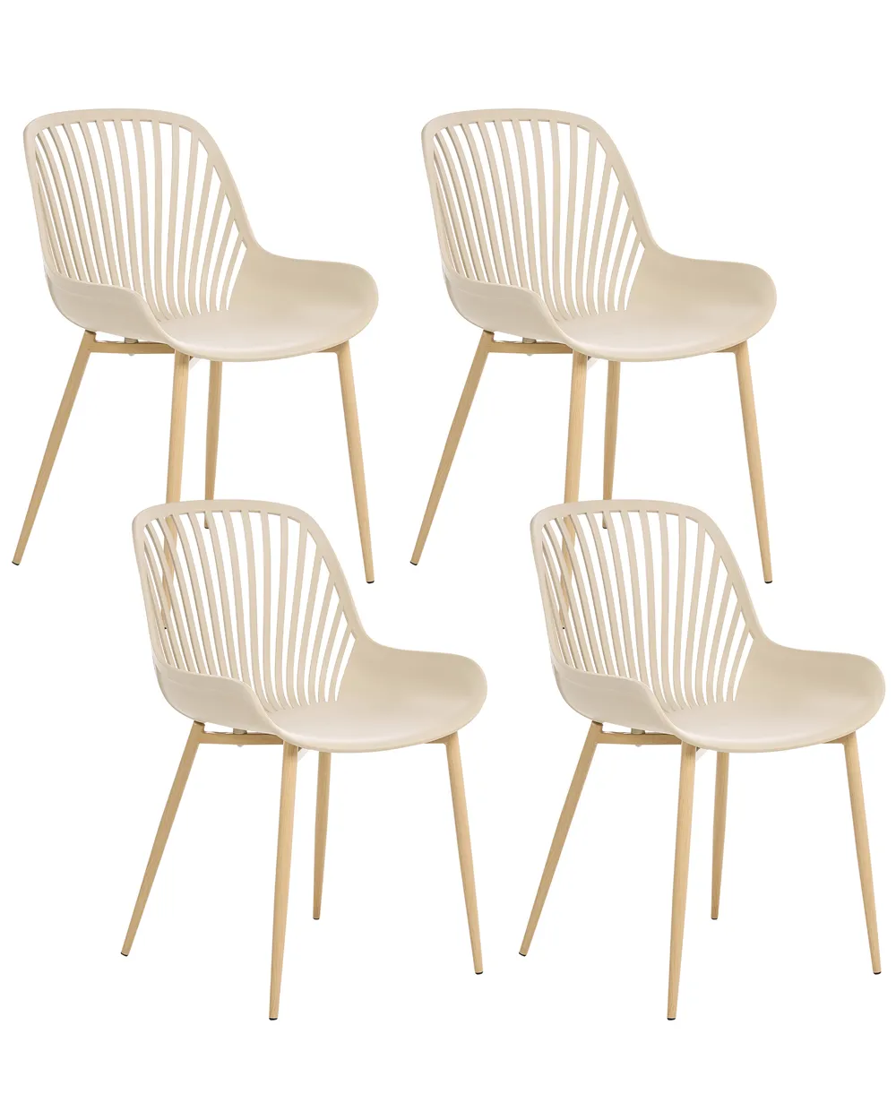 Sæt med 4 spisebordsstole KLEVE Beige | Beliani.dk