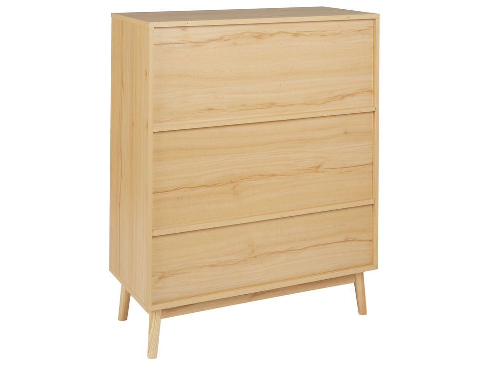 Rattan 2 Door Sideboard Light Wood PEROTE Beliani