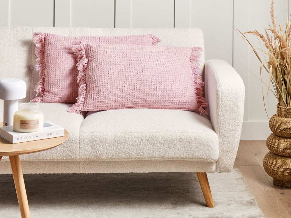 Sofa 3 Seater LERMON Fabric Light Grey | Beliani.co.uk