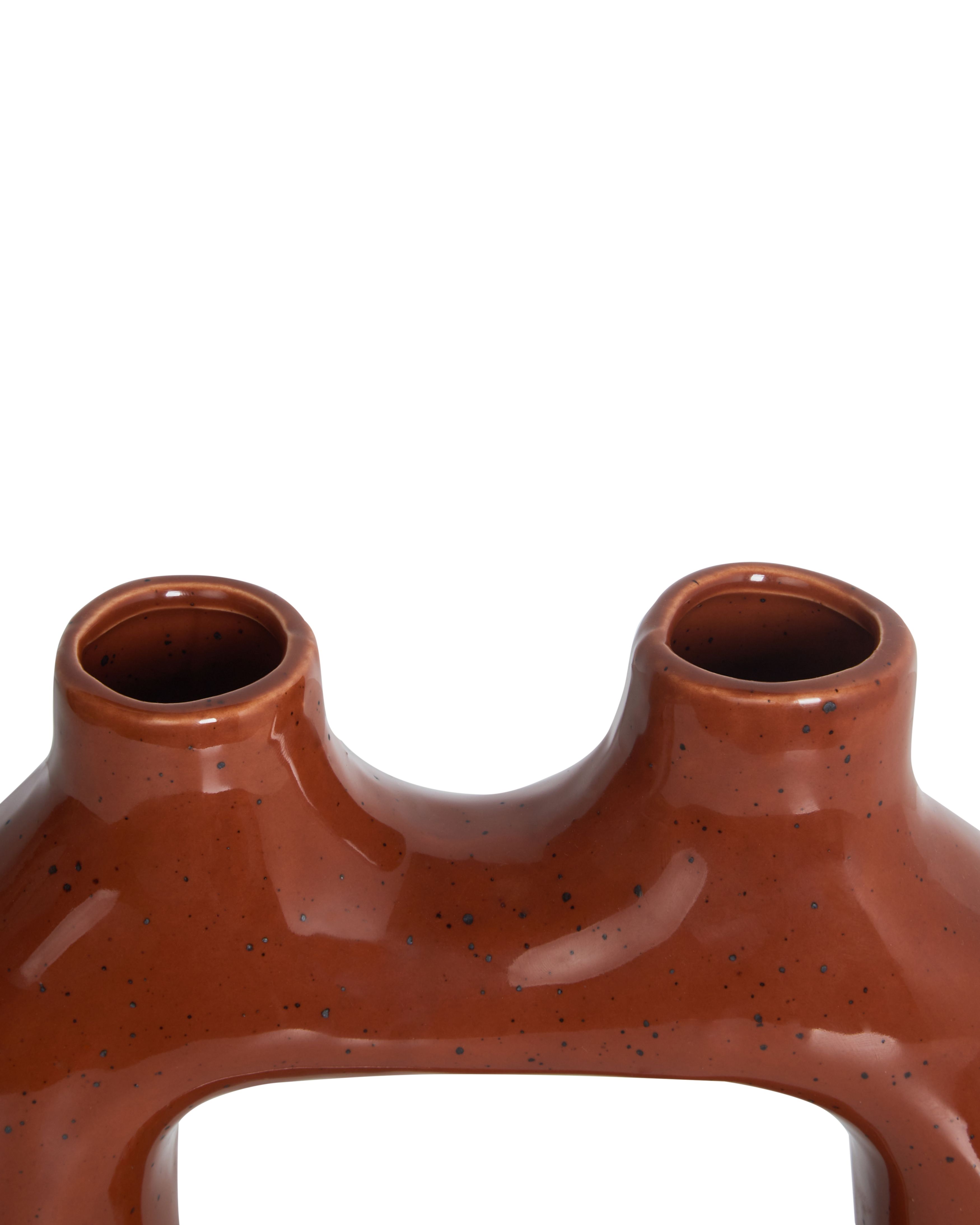 Virágtartó váza MULLET Kőcserép 28 cm Barna | Beliani.hu