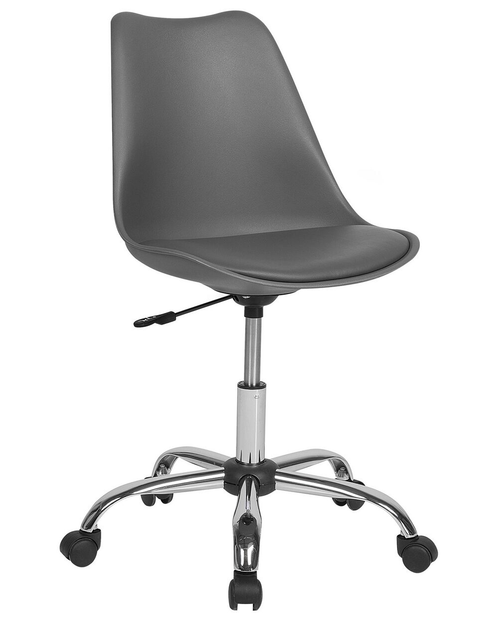 Desk Chair Faux Leather Grey DAKOTA Beliani