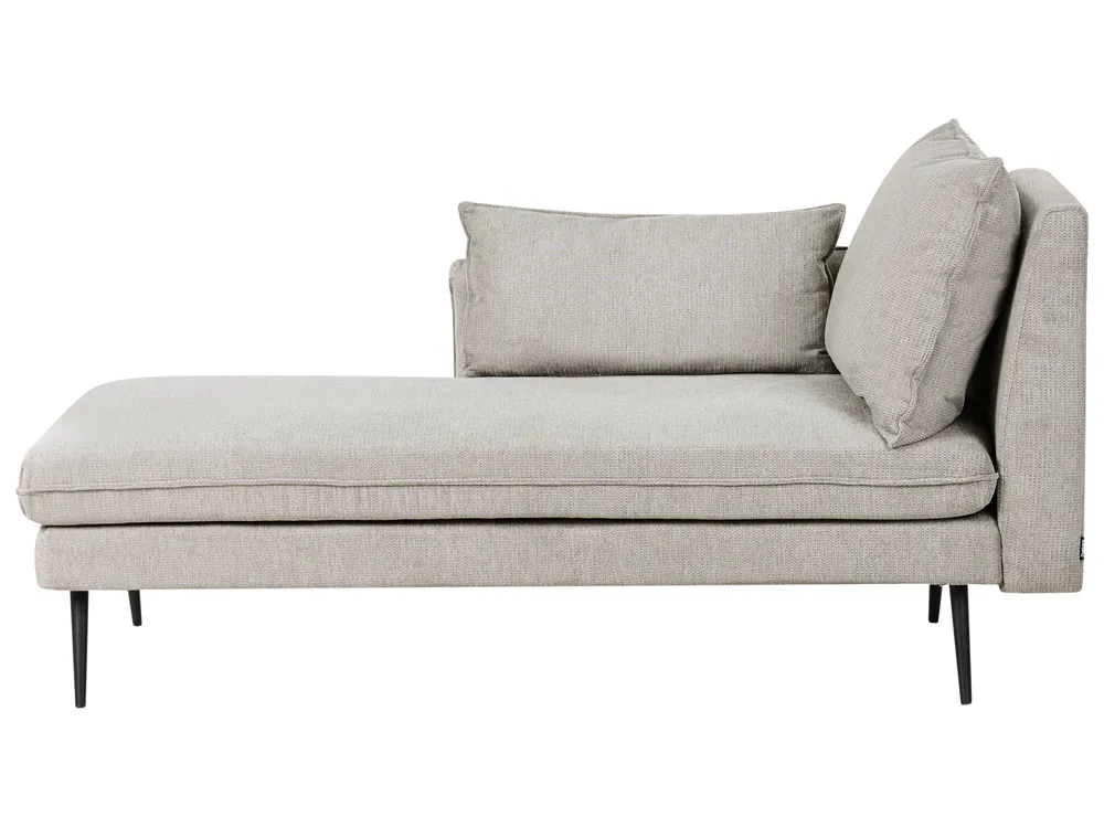 Right-Hand Chaise Longue YERRES Fabric Beige | Beliani.co.uk