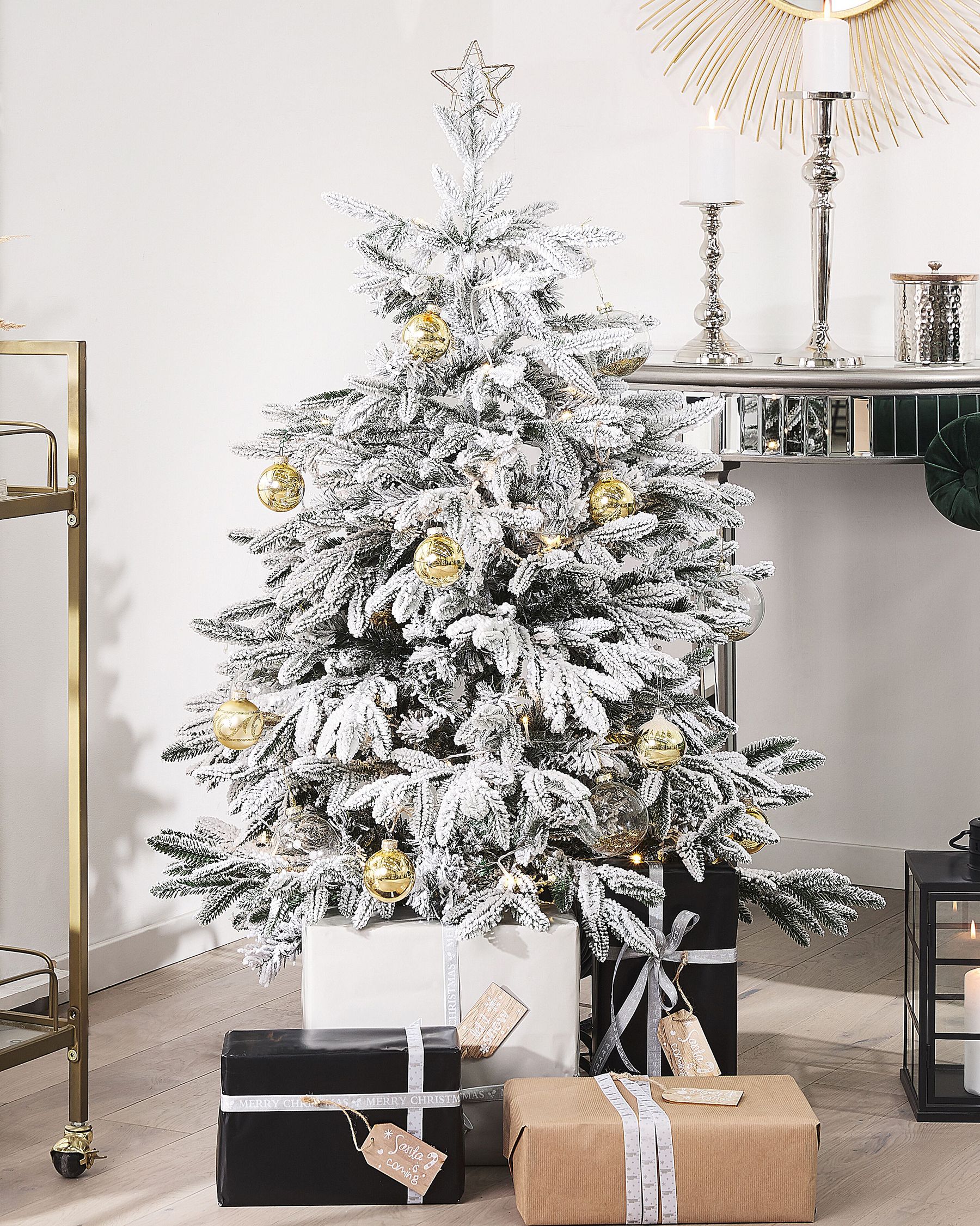 Julgran 120 cm vit BASSIE | Beliani.se