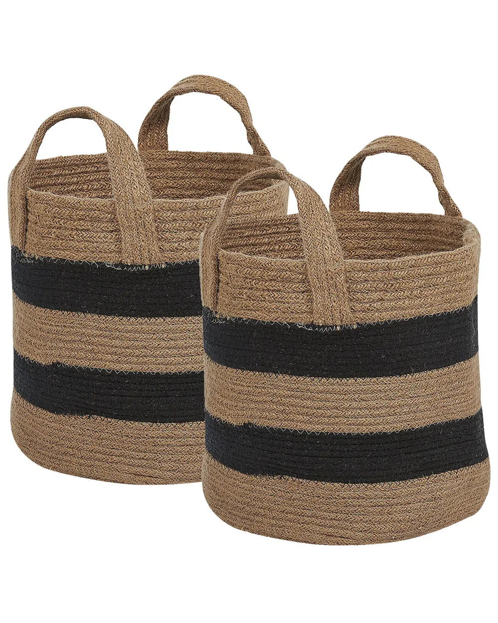 Set of 2 Baskets YERKOY Cotton Black | Beliani.co.uk
