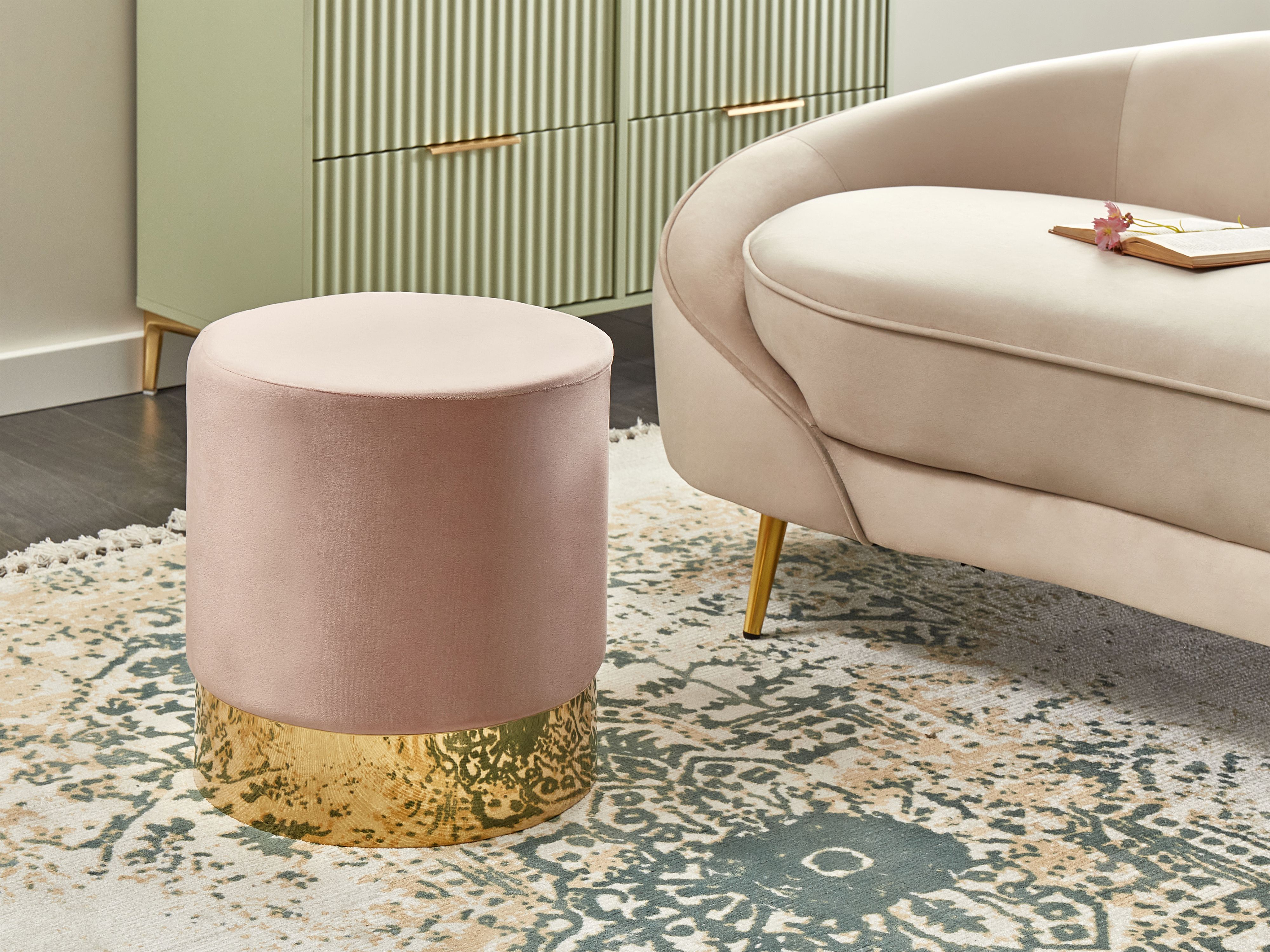 Velvet Pouffe Pastel Pink SOPHIA | Beliani.co.uk