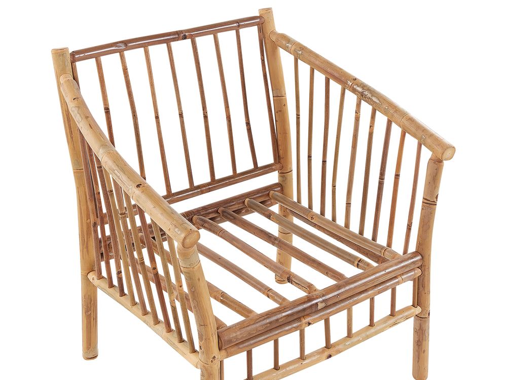4 Seater Bamboo Wood Garden Sofa Set White MAGGIORE Beliani