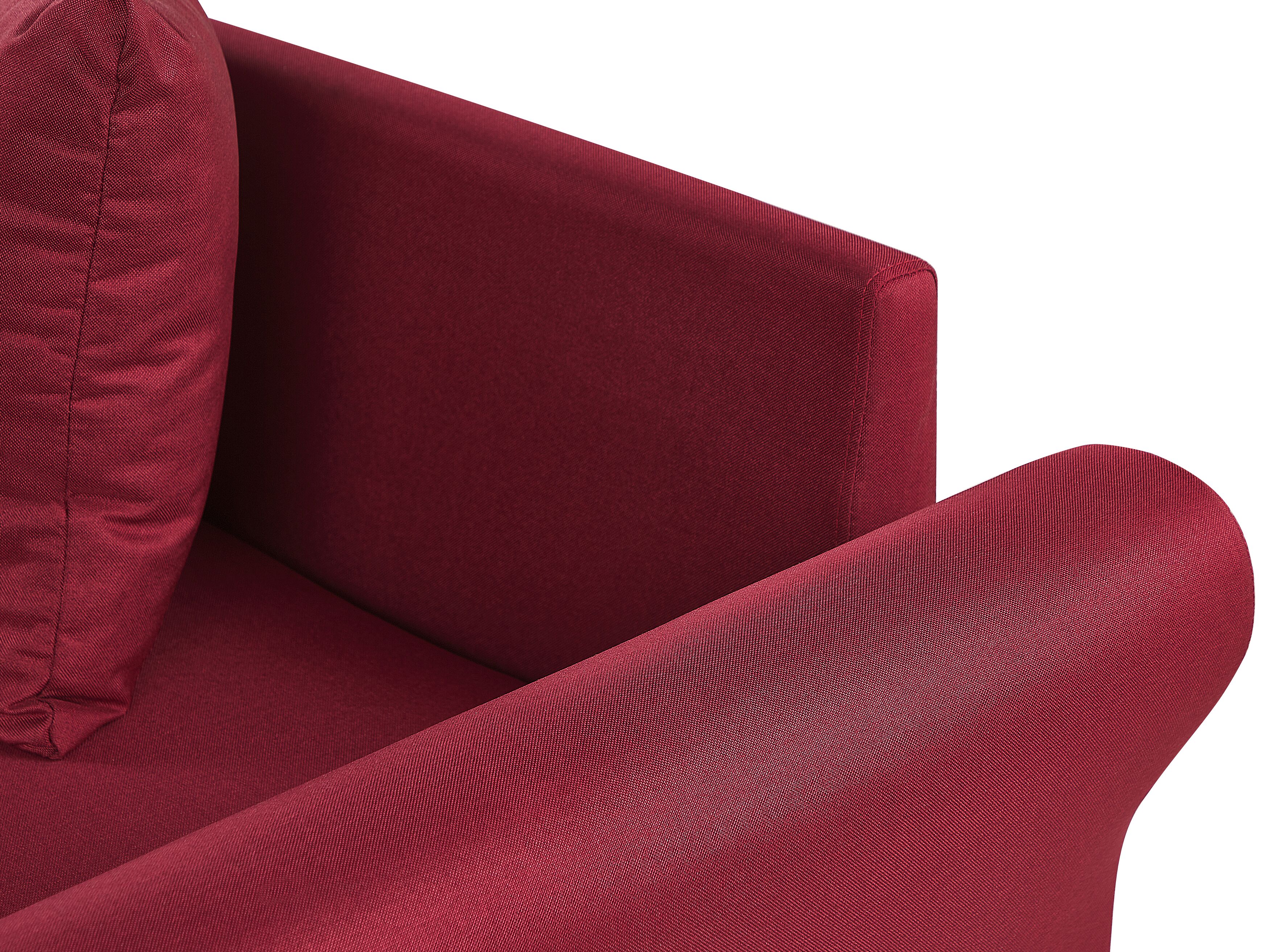 Corner Sofa VIKNA Fabric Dark Red 3 Seater Right Hand | Beliani.co.uk