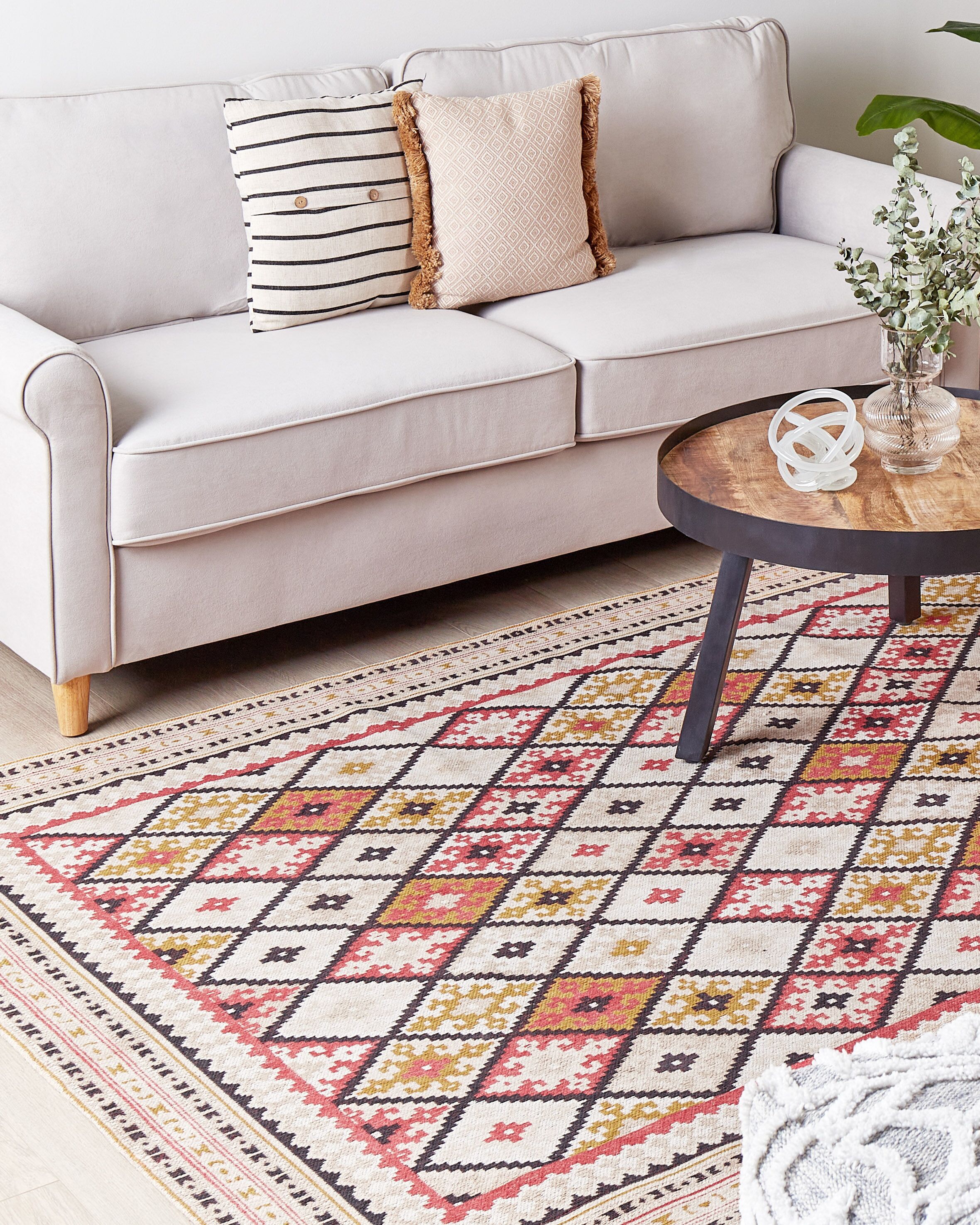 Rug ANADAG Red 160 x 230 cm Cotton | Beliani.co.uk