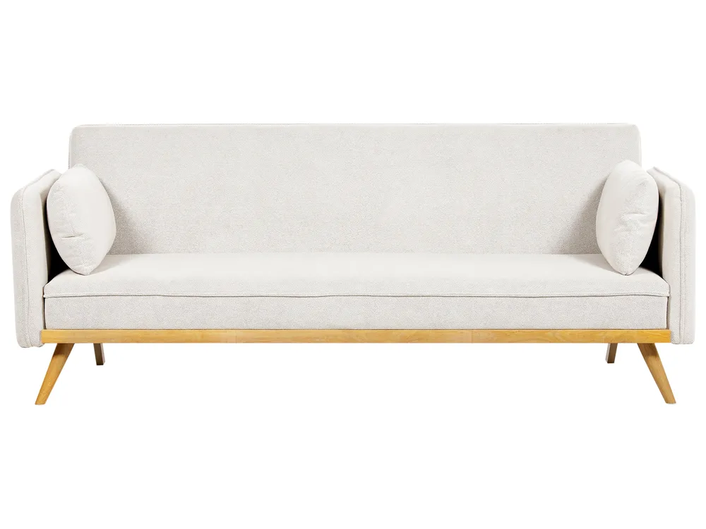 Sofa Bed 3 Seater ASAA Fabric Off-White | Beliani.co.uk