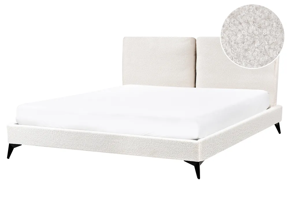 Bett mit Lattenrost Samtstoff MELLE 180 x 200 cm Grau | Beliani.at