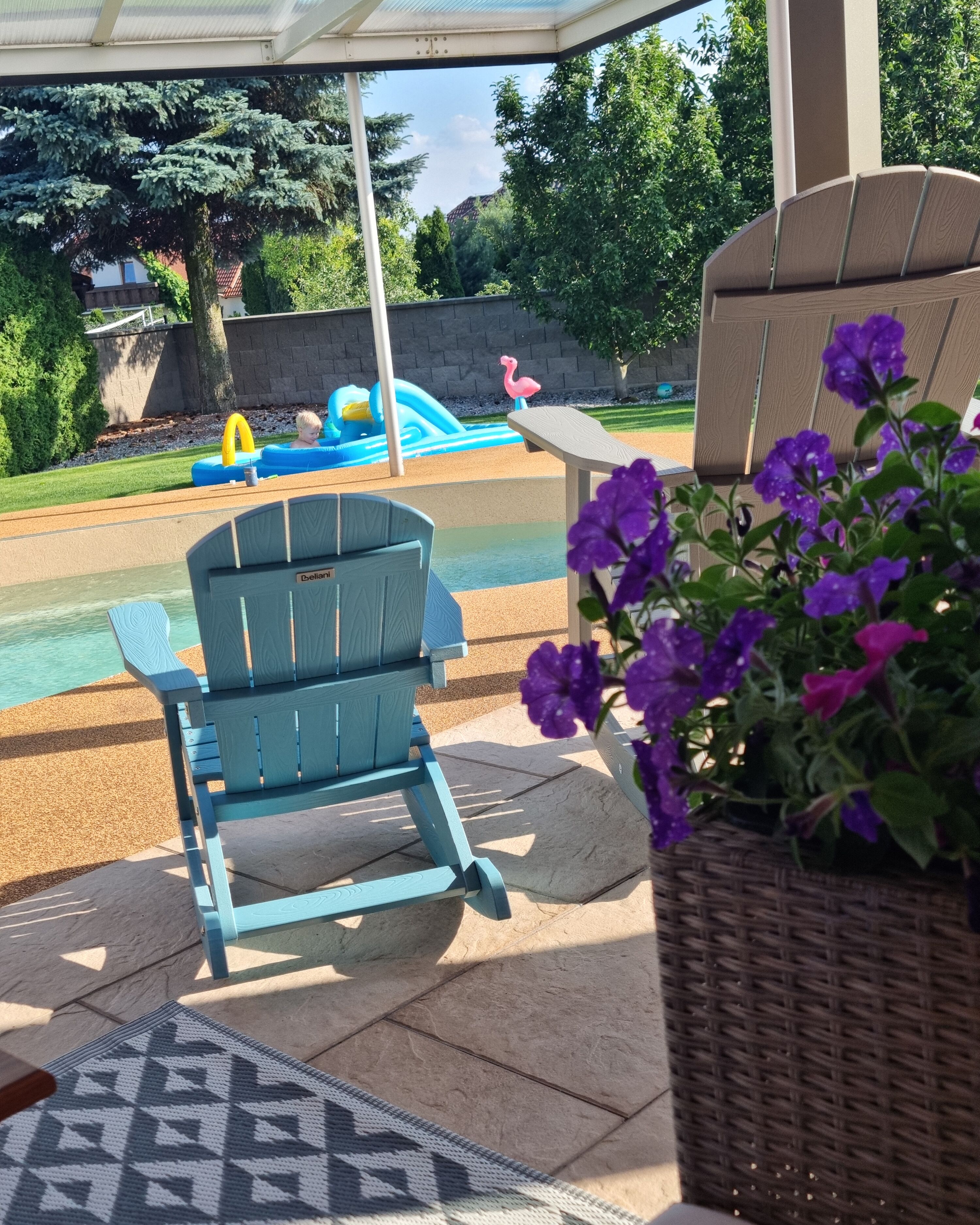 Garden Kids Rocking Chair Light Blue ADIRONDACK | Beliani.co.uk