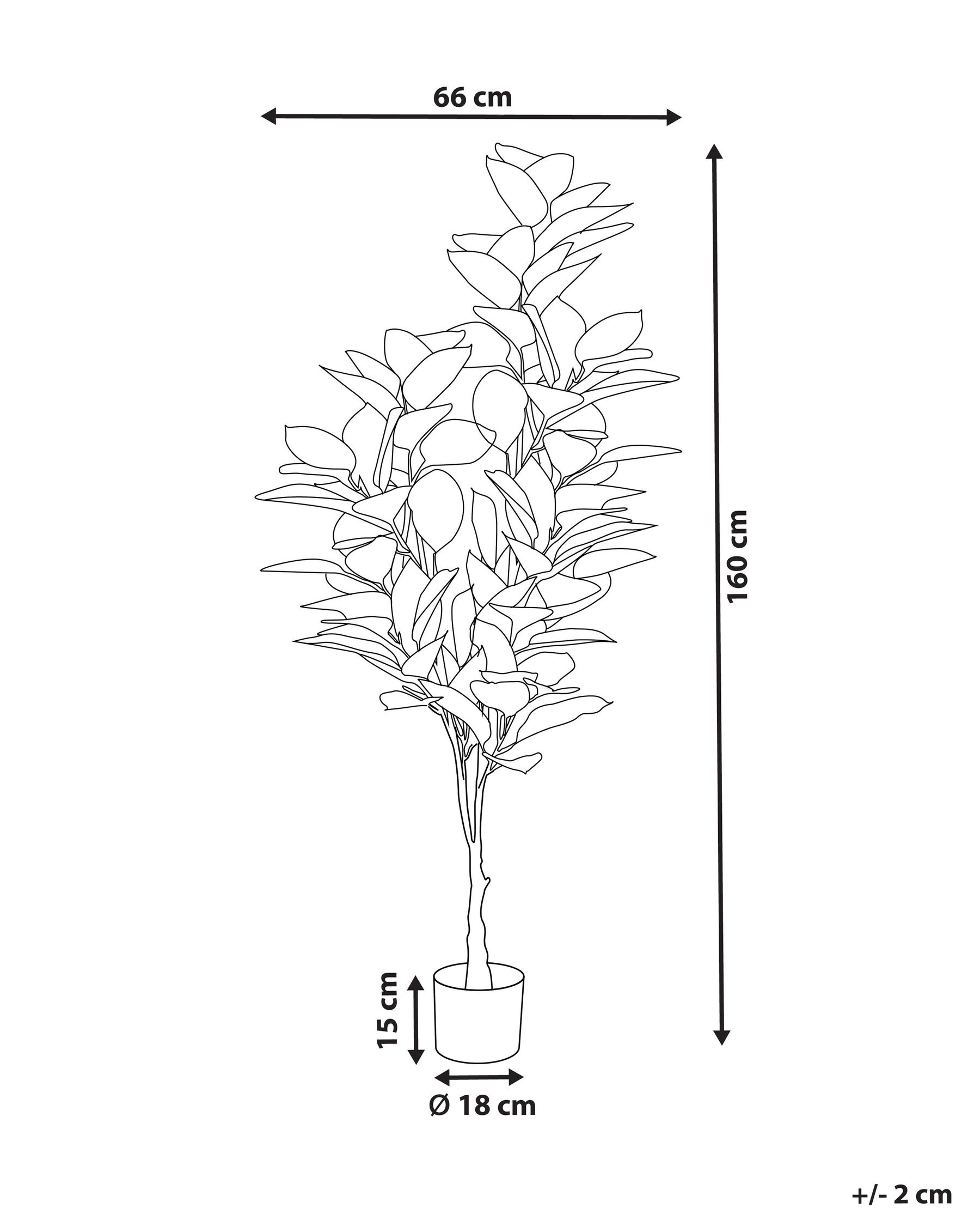 Plante artificielle FICUS ELASTICA 160 cm Vert | Beliani.fr