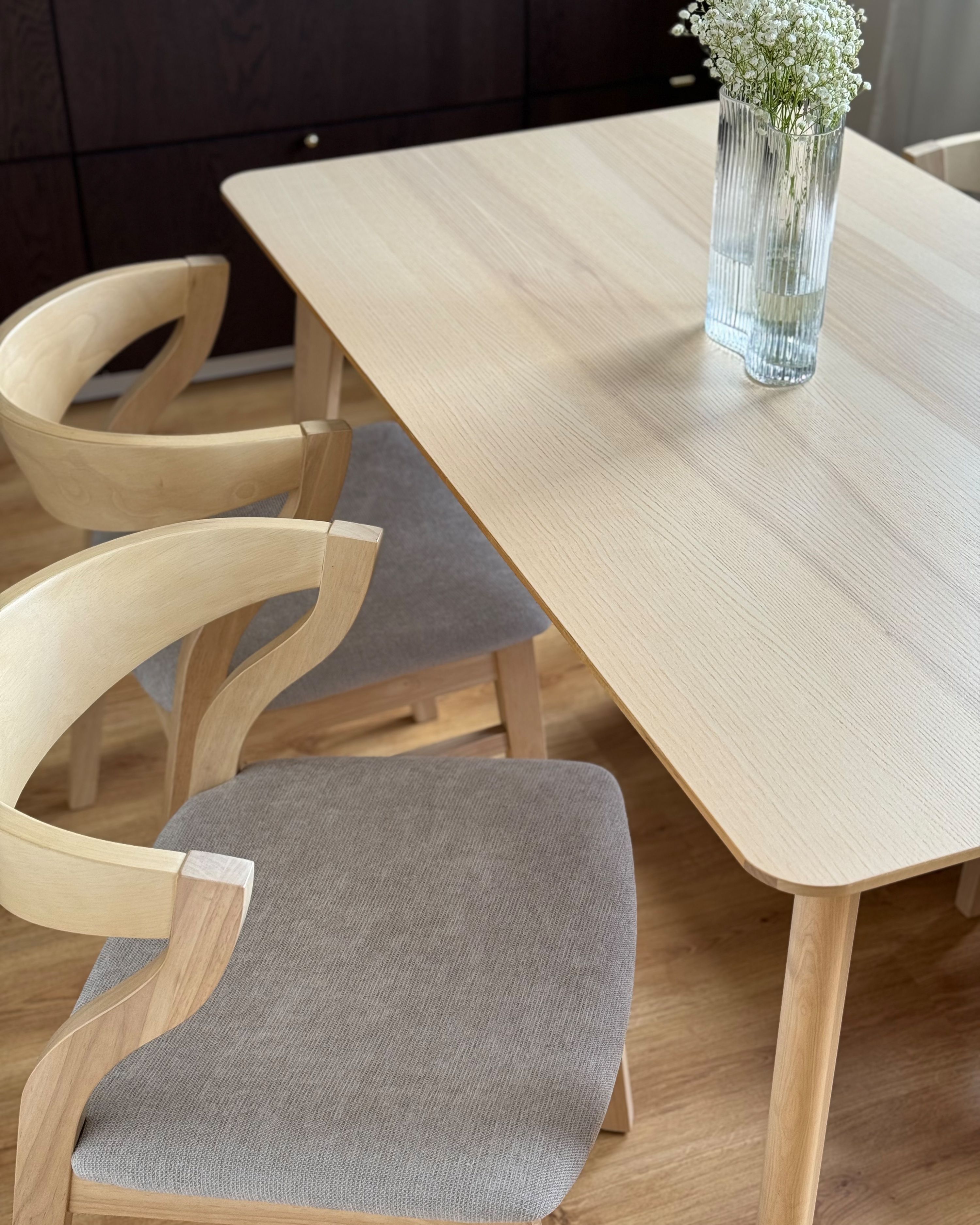 Esszimmerstuhl 2er Set Maroa Holz Beige Belianide