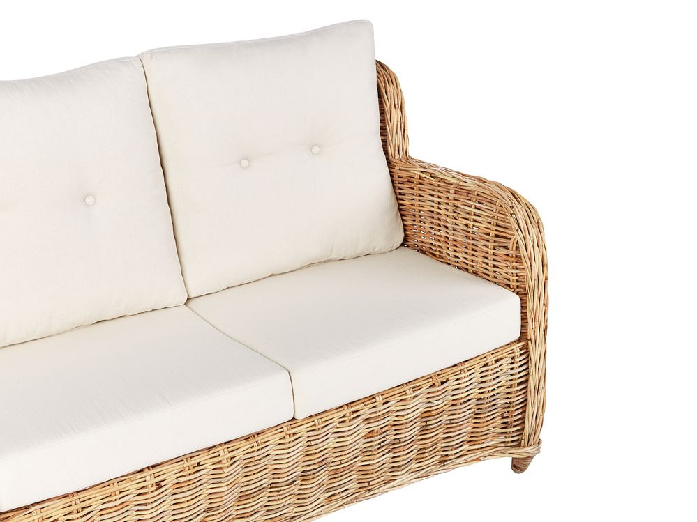 5 Seater Rattan Garden Sofa Set Natural ALESSANO Beliani