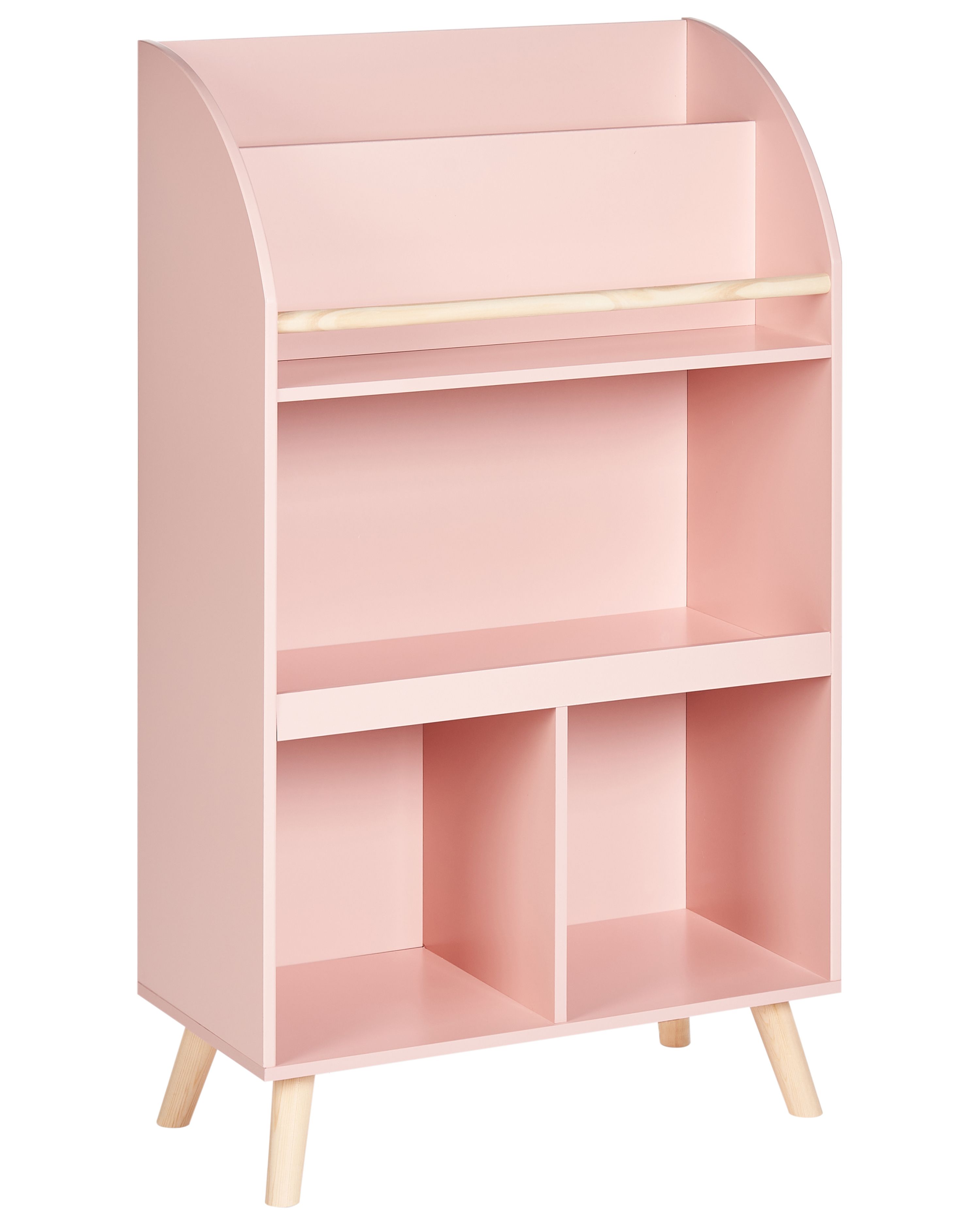 3 Tier Bookcase LILOET 102 cm Pastel Pink | Beliani.co.uk
