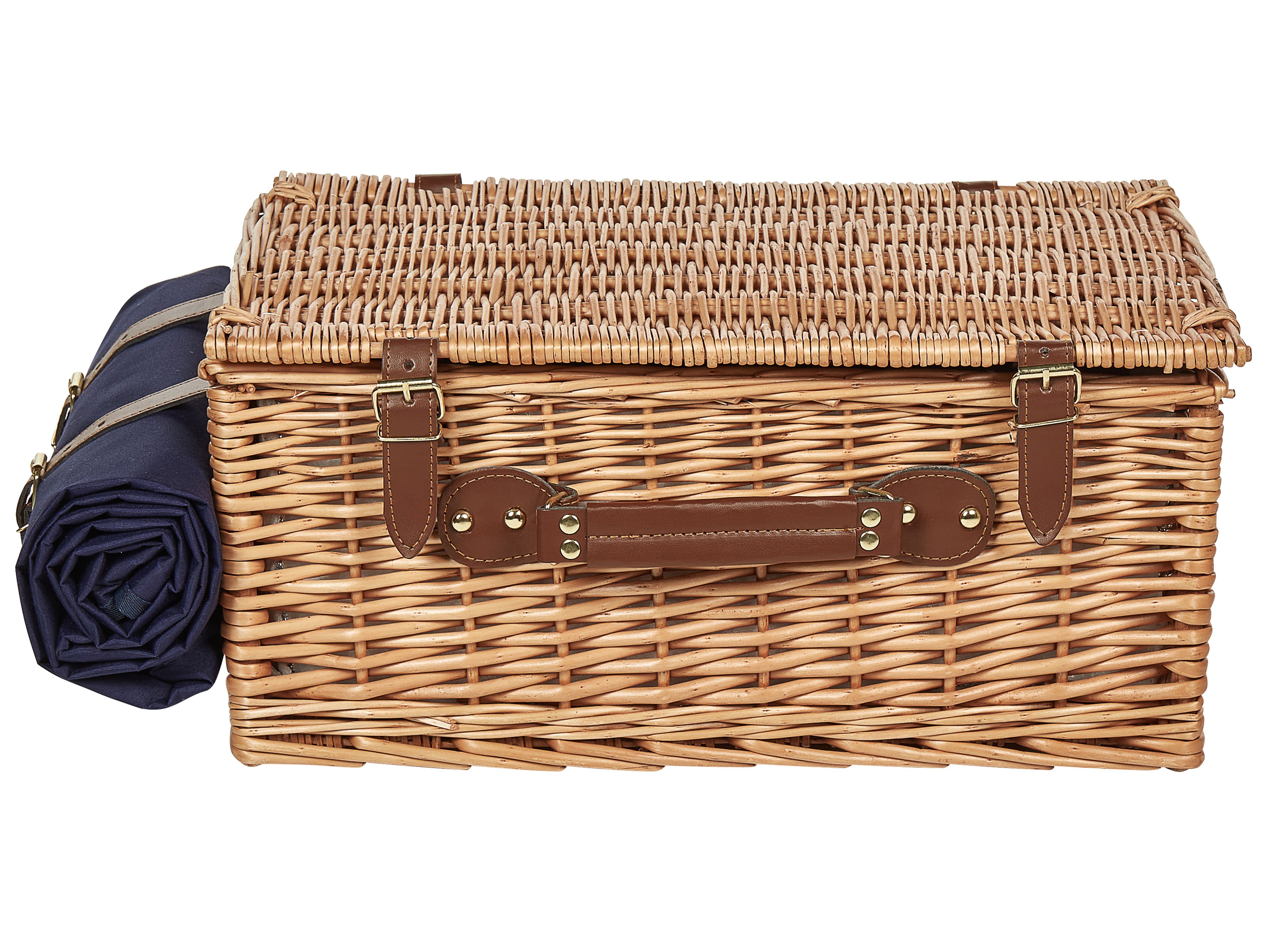 4 Person Wicker Picnic Hamper Natural CREPES | Beliani.co.uk