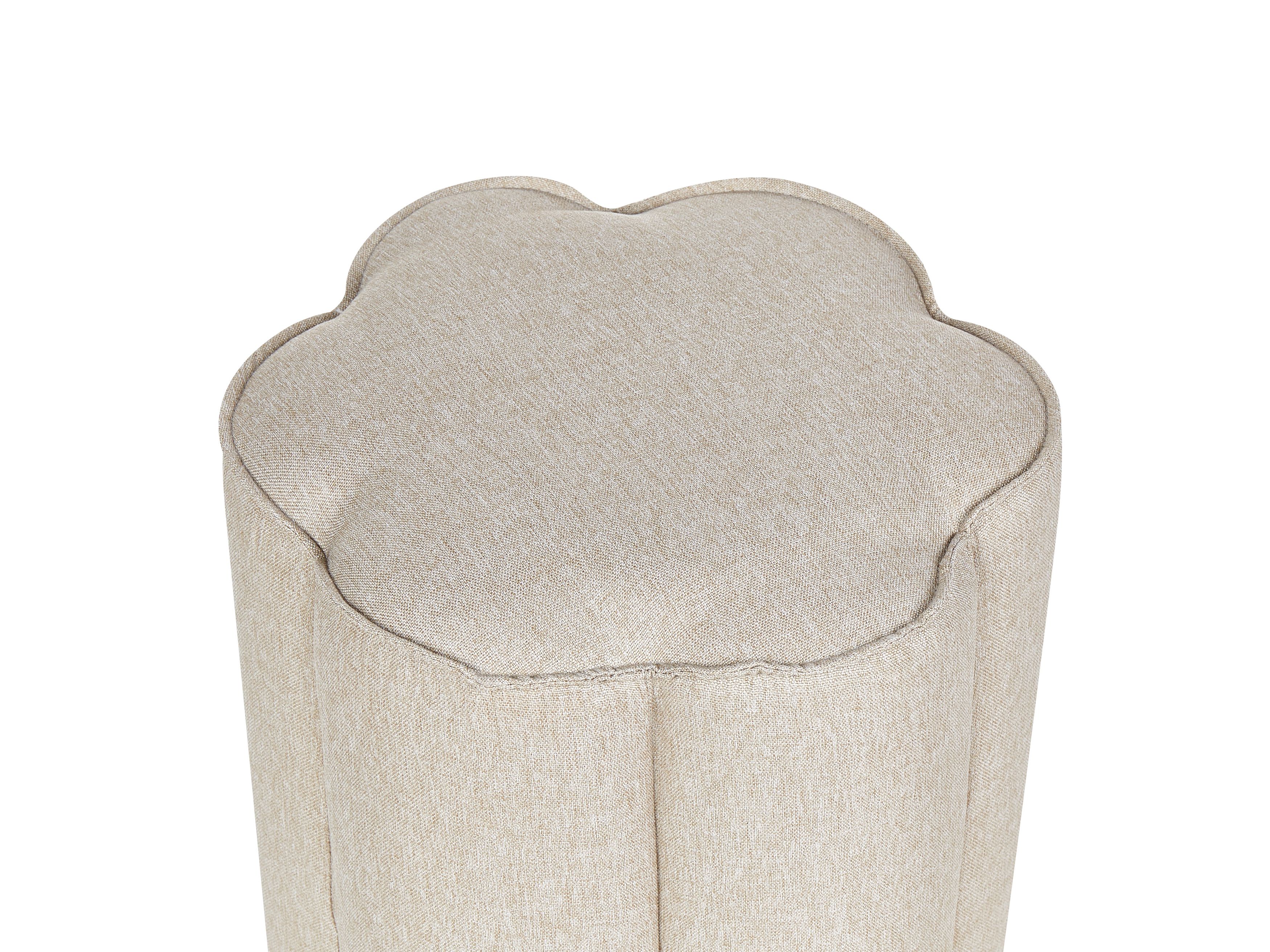 Pouf Leinen beige ⌀ 39 cm Blumenform TAPPEN | Beliani.de