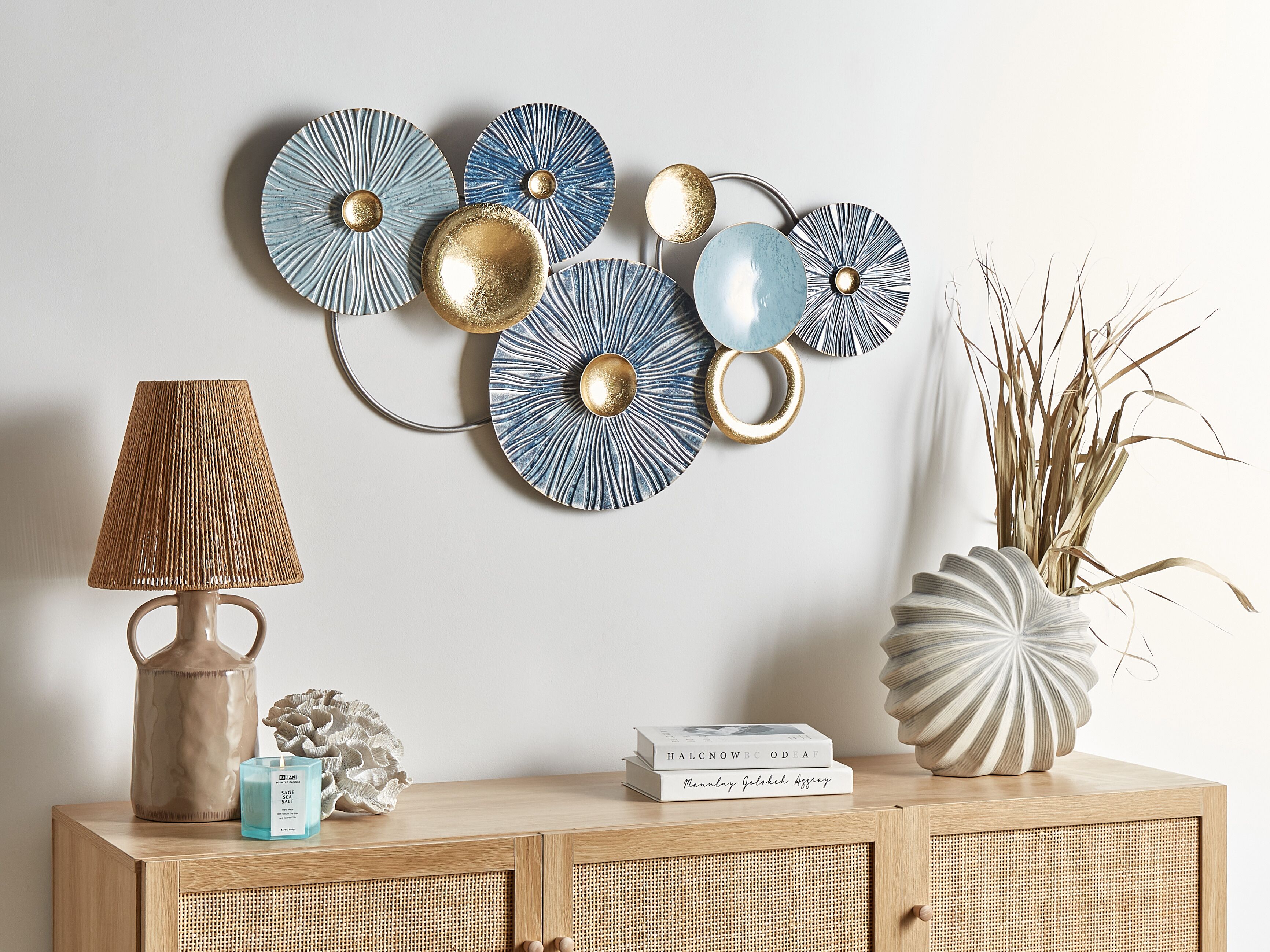 Wall Decor ACTINIUM Metal 51 cm Blue | Beliani.co.uk