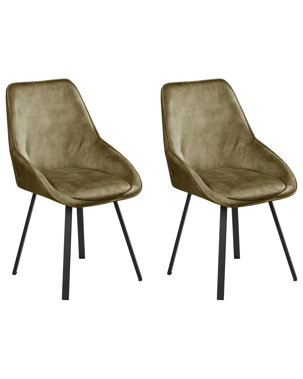 Set van 2 eetkamerstoelen TERLTON Fluweel Groen | Beliani.nl