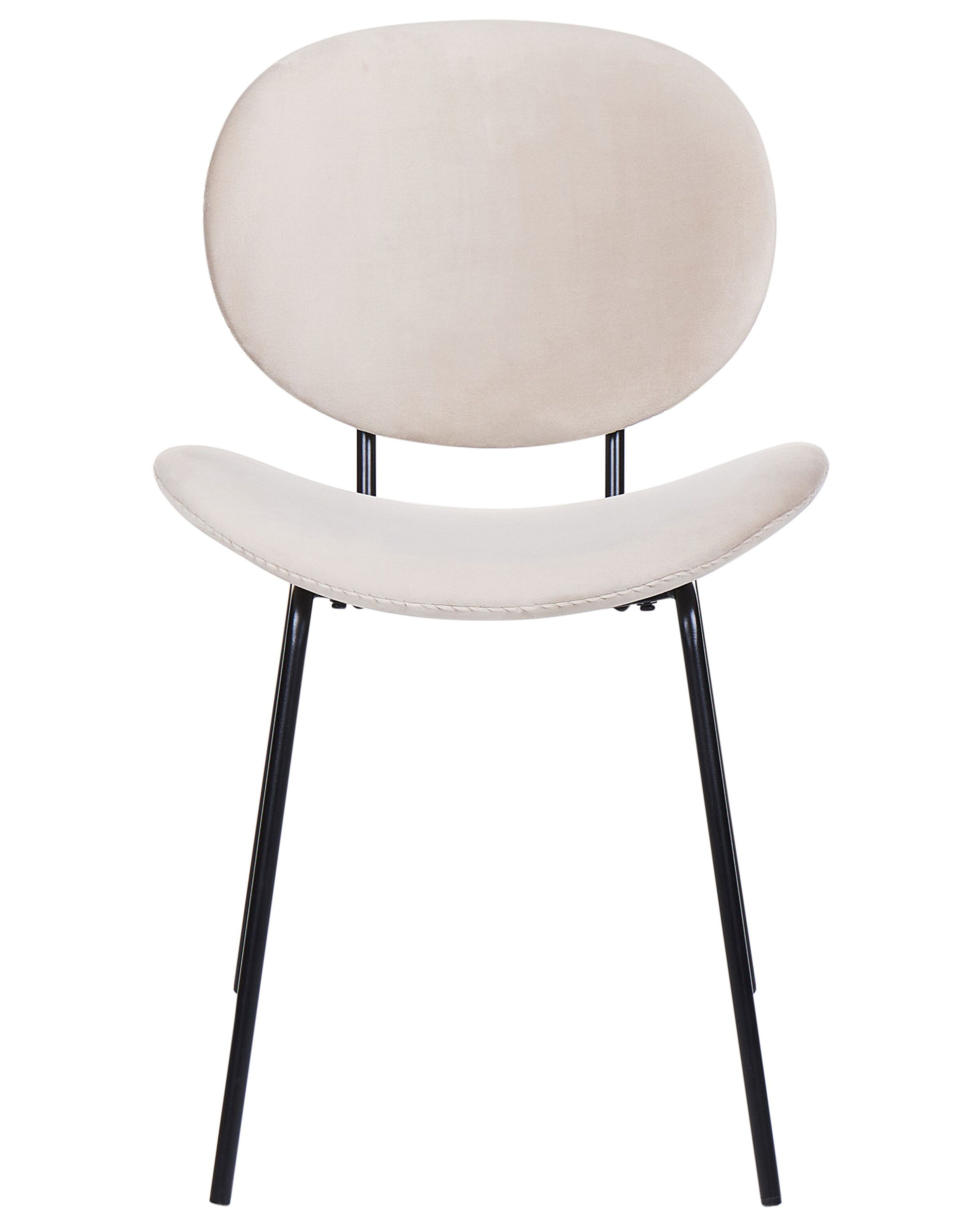 Set med 2 matstolar LUANA Sammet Ljusbeige | Beliani.se