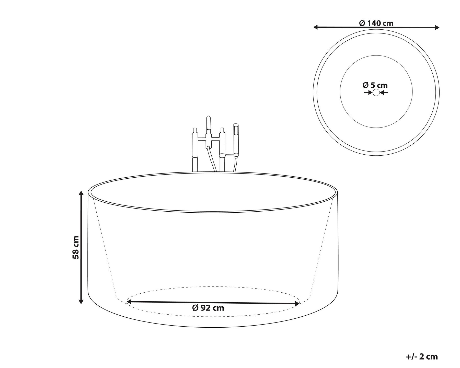Vasca da bagno freestanding IBIZA 140 x 140 cm Bianco | Beliani.it