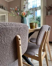 Conjunto de 2 sillas de comedor ELAINE Madera Marrón claro/Gris pardo ...