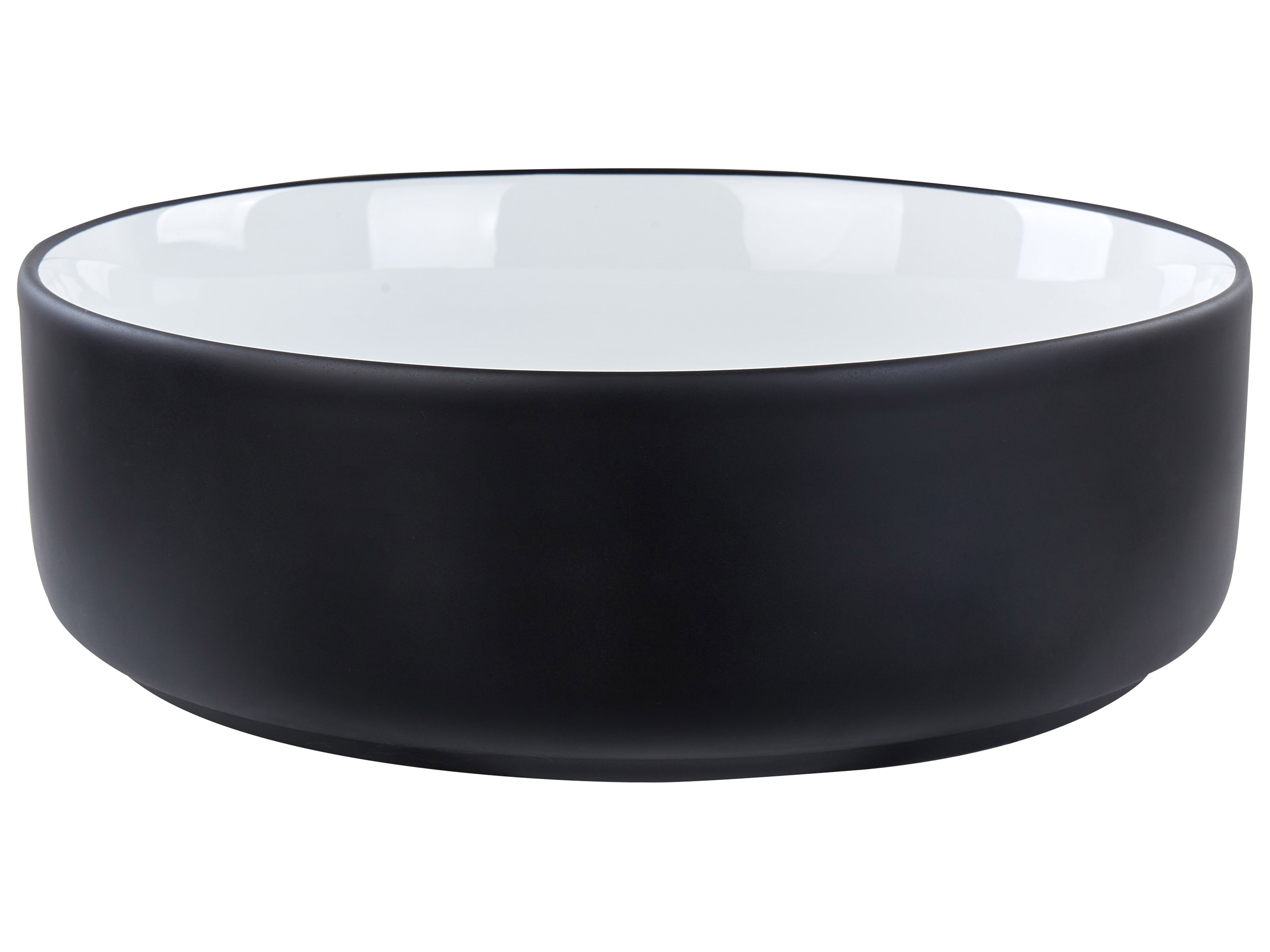 Ceramic Countertop Basin ⌀ 360 mm White and Black CALIG | Beliani.co.uk