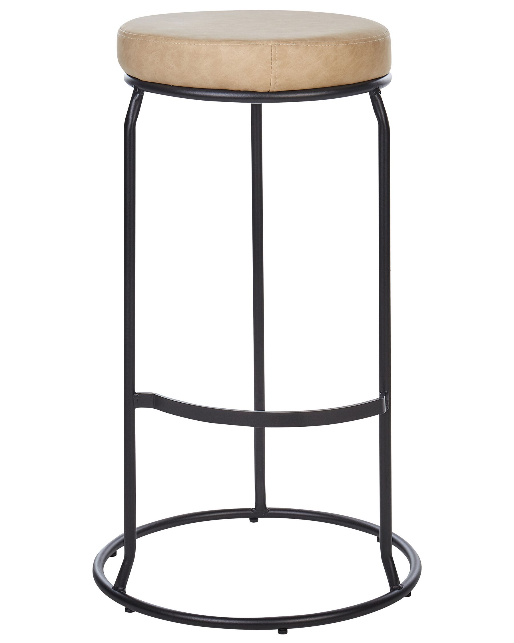 Set of 2 Bar Stools MILROY Faux Leather Beige | Beliani.co.uk