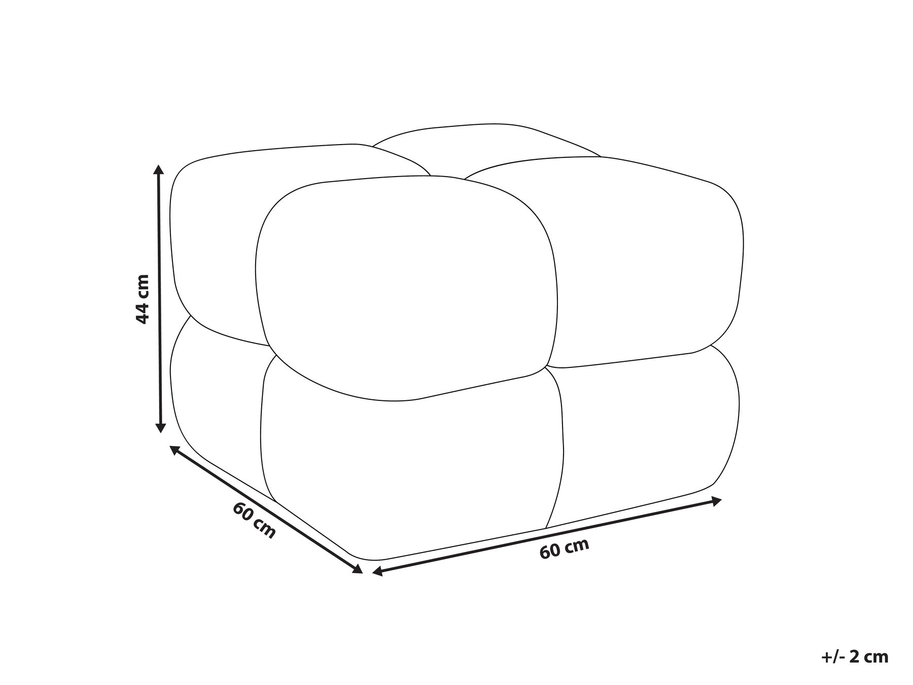 Pouf CALIENTE Boucle Alb-murdar | Beliani.ro