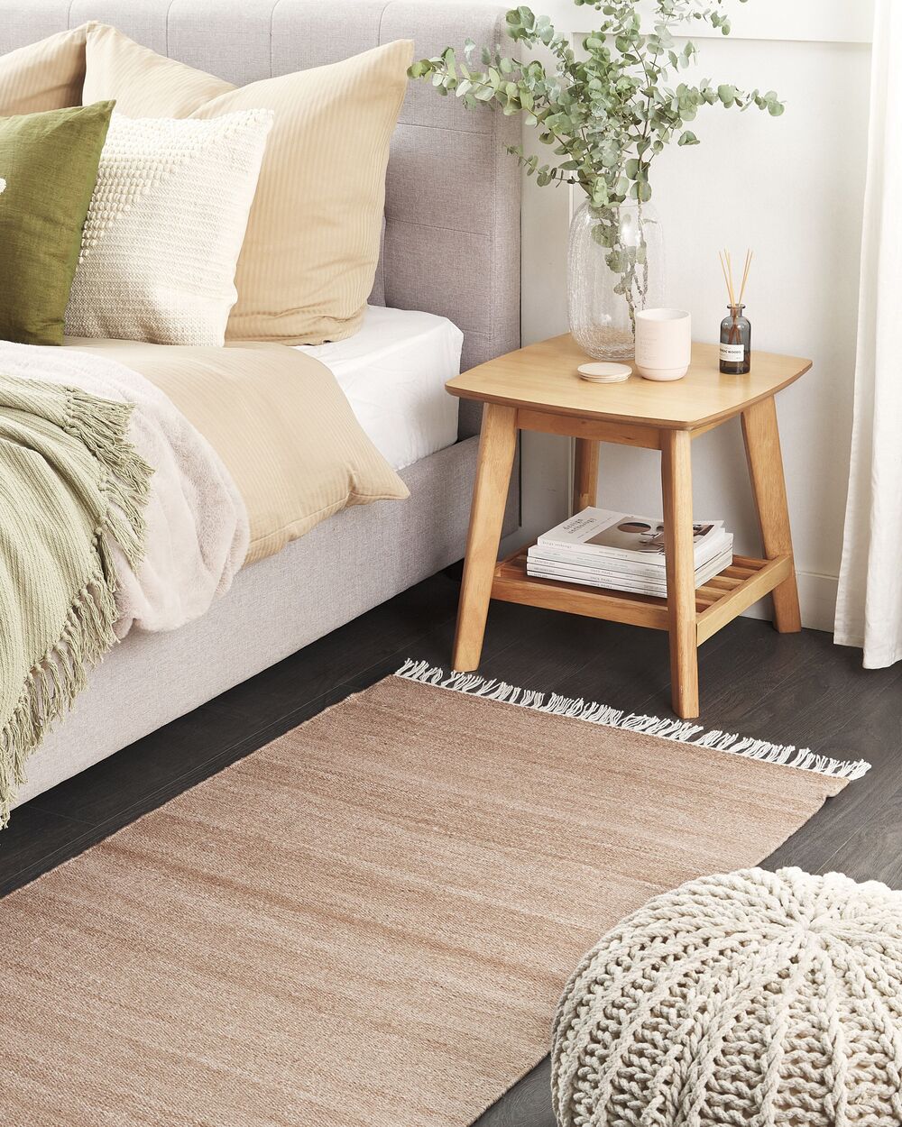 Area Rug 80 x 150 cm Beige MALHIA | Beliani.co.uk