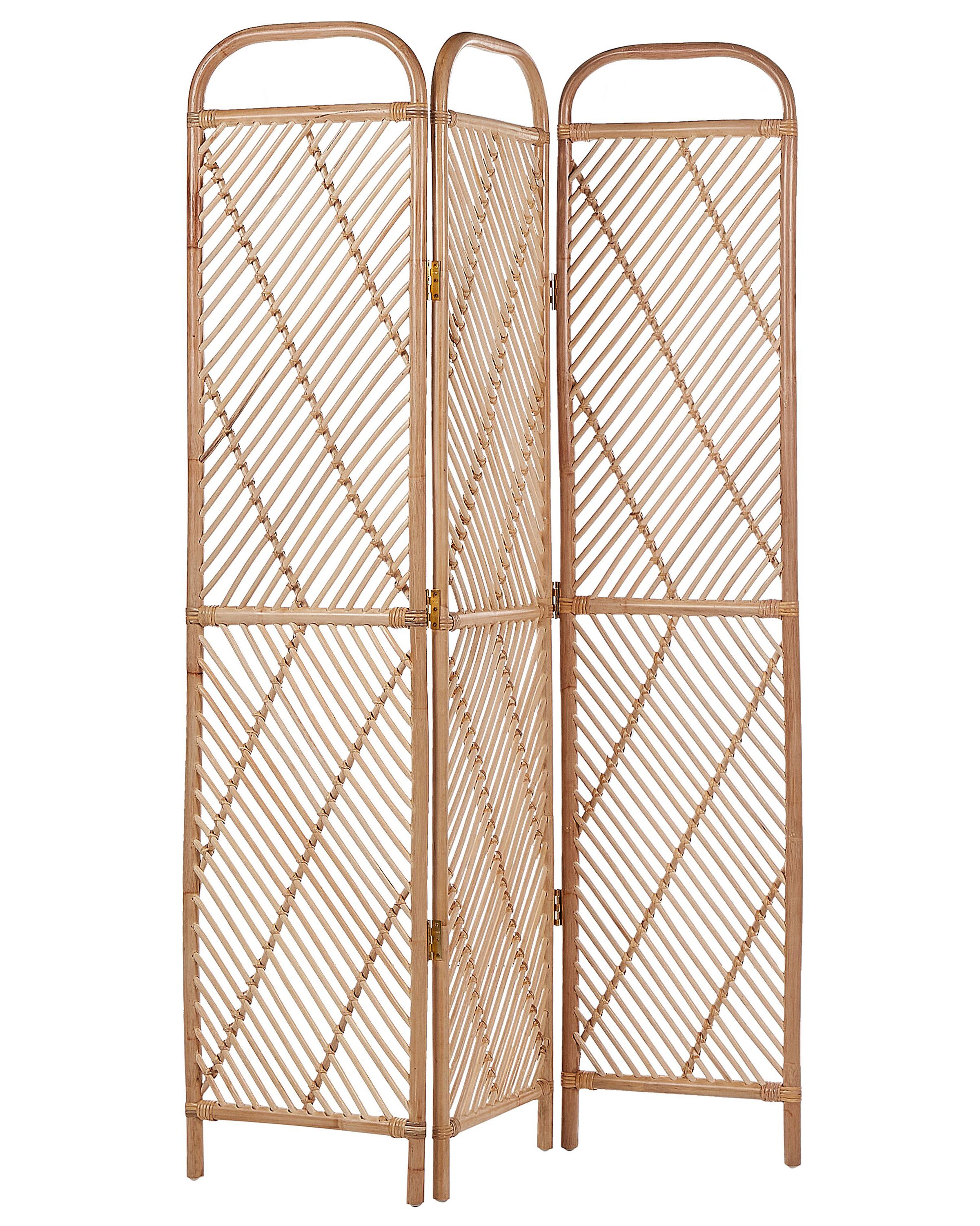 3 Panel Room Divider COSENZA Light Brown 106 cm 180 cm | Beliani.co.uk
