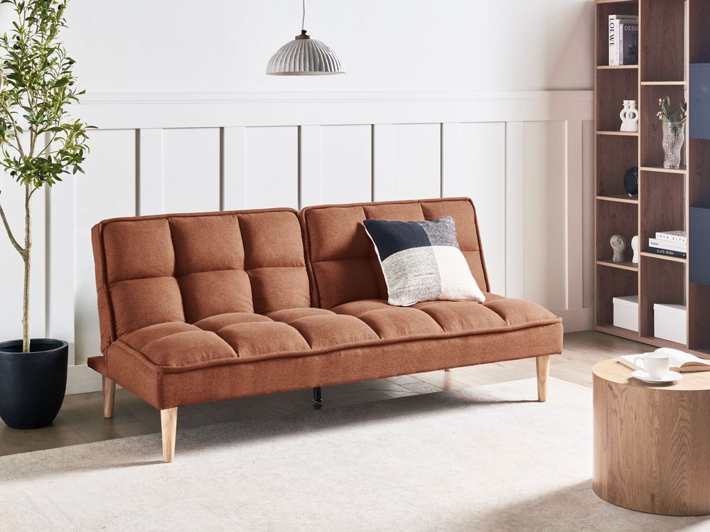 Sofa 3 Seater LERMON Fabric Light Grey | Beliani.co.uk