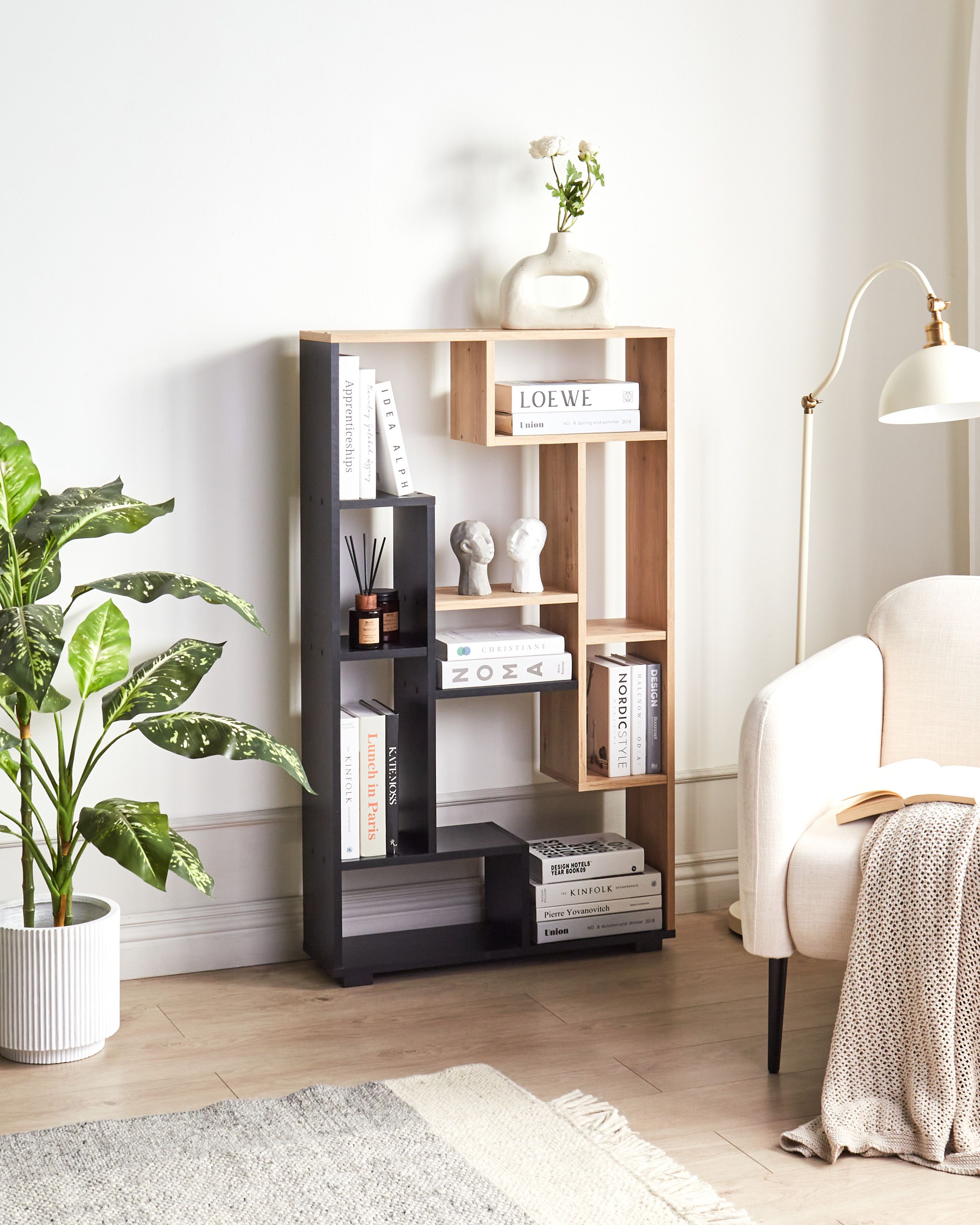 Hylla ALMA 122 cm Brun/ Svart | Beliani.se