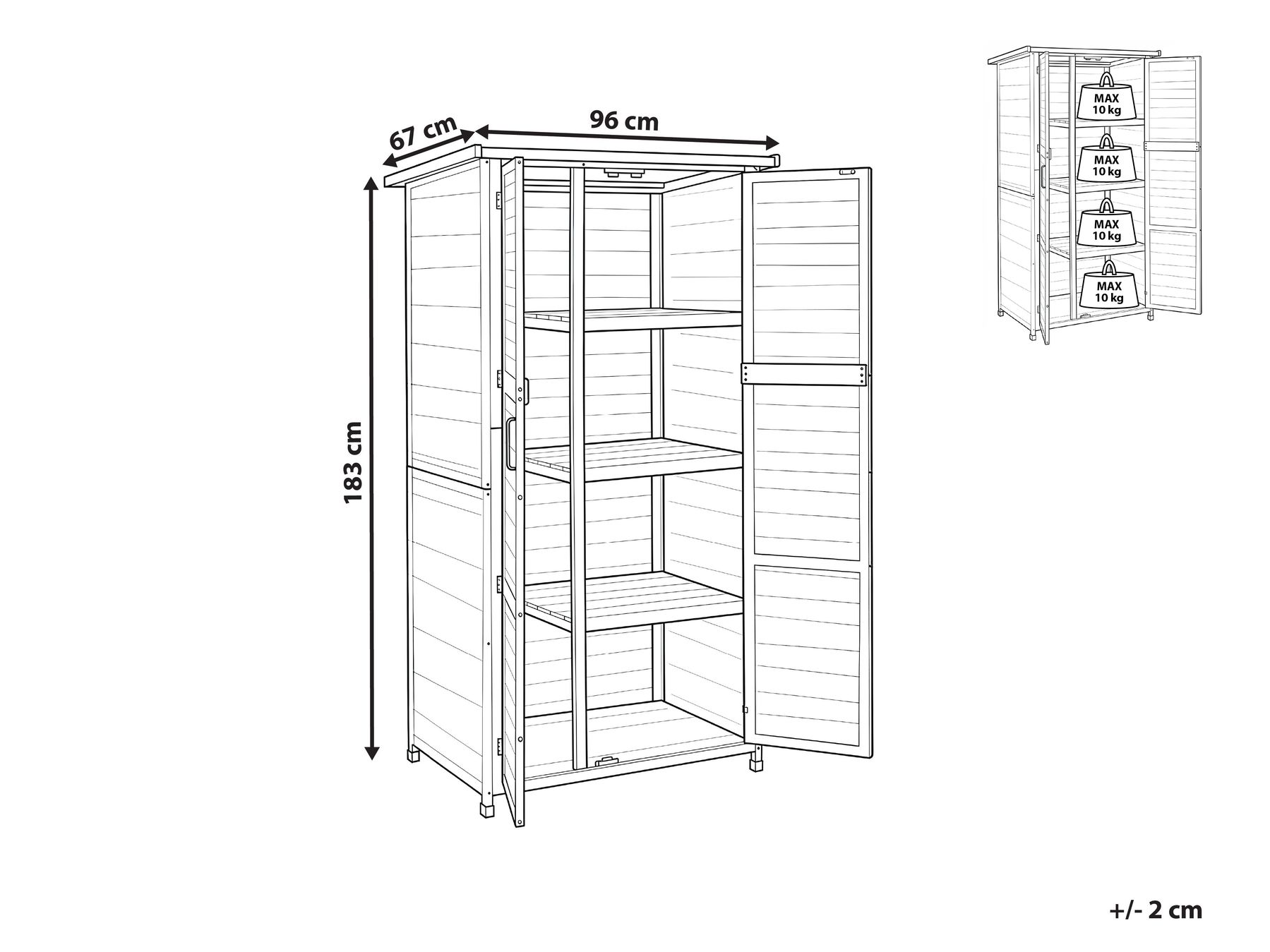 Tool Shed ARSEGO 96 cm 67 cm Light Brown | Beliani.cz