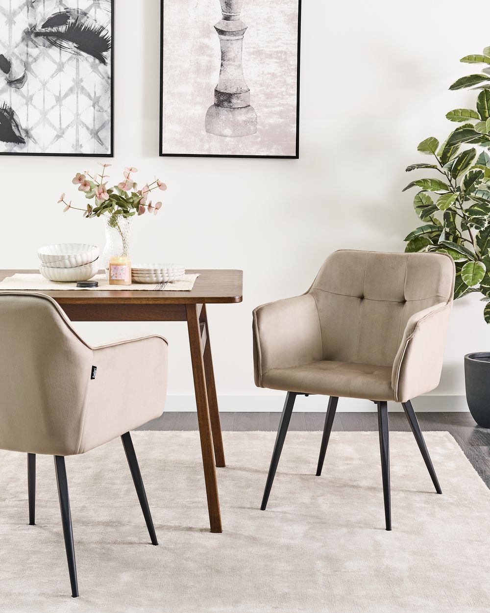 Set of 2 Dining Chairs BLANE Wood Beige | Beliani.co.uk