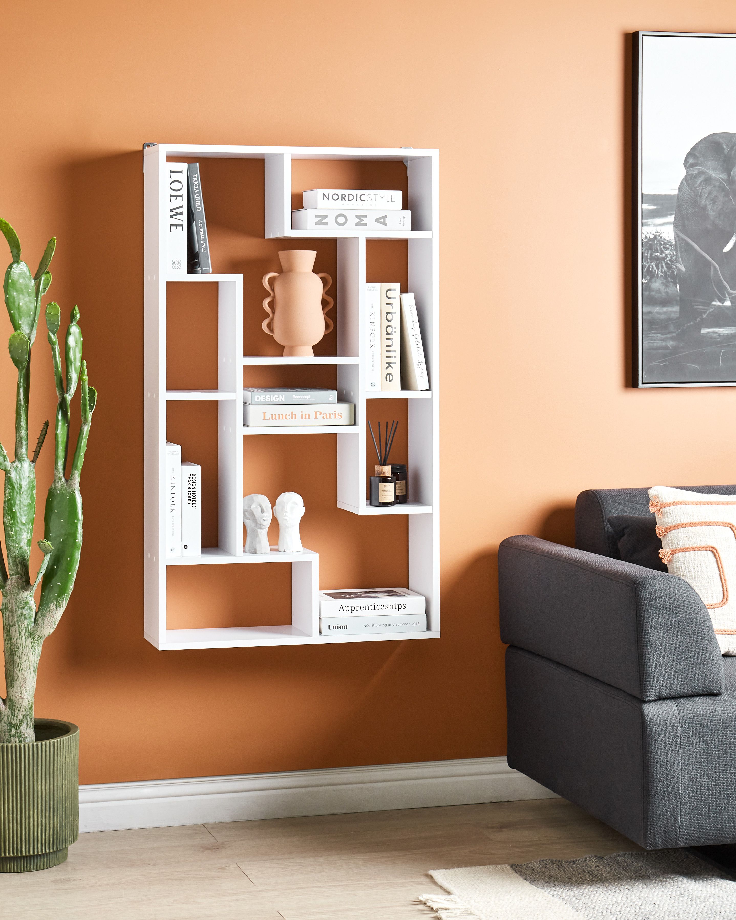 Bookcase ALMA 122 cm White | Beliani.co.uk