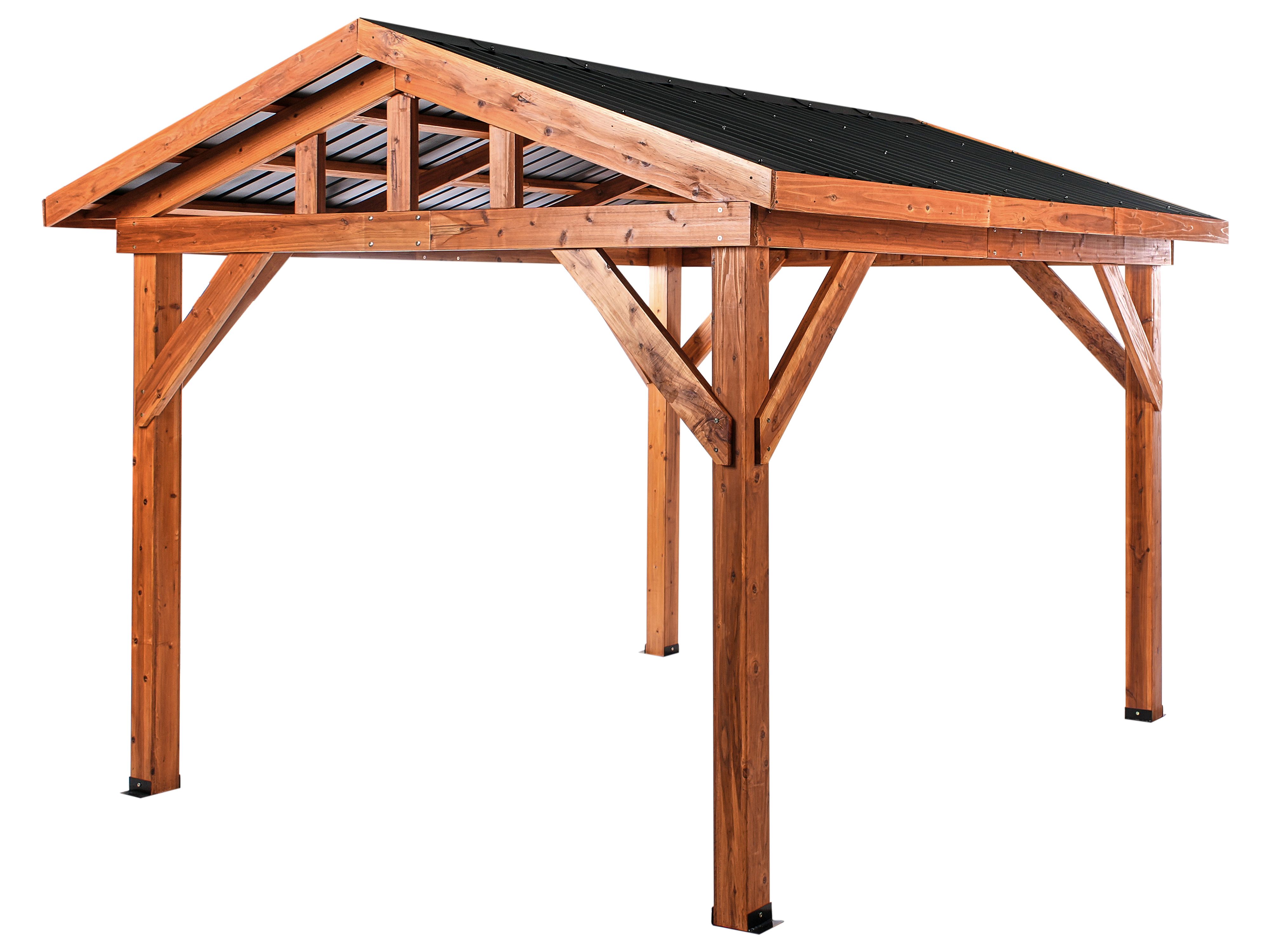 Gazebo SECCHIA Legno di abete 296 cm 350 cm Marrone/ Grigio | Beliani.it