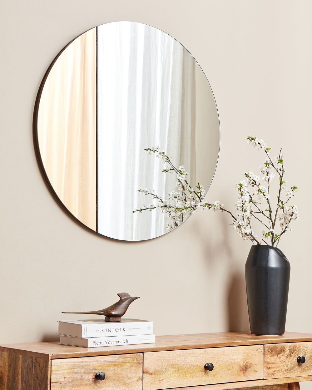 Väggspegel AGEN 50 cm 50 cm Silver | Beliani.se