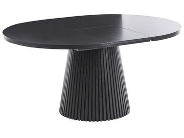 Extending Dining Table MOORE Black Ash Wood 120/160 cm 120 cm | Beliani.cz